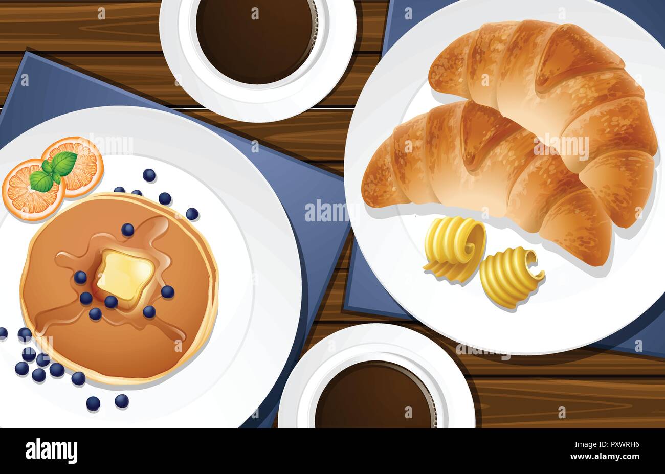 Pastry on table Stock Vector Images - Alamy