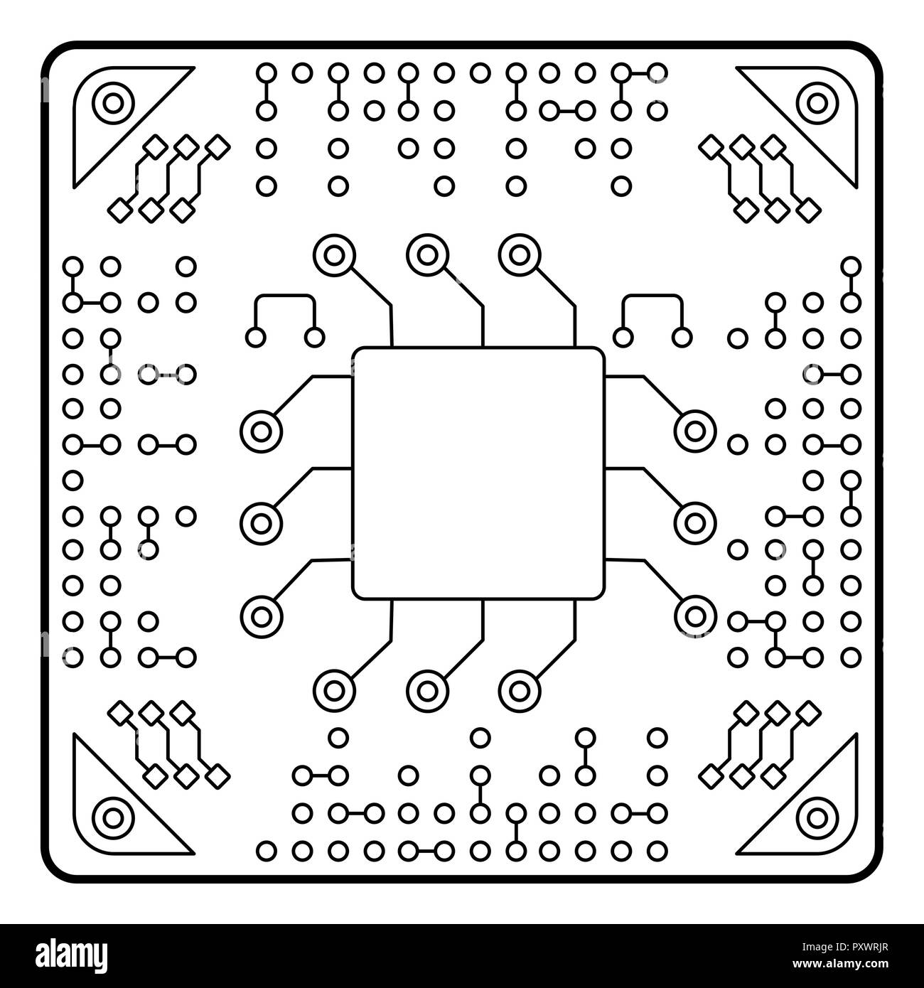 Microcontroller chip Stock Vector Images - Alamy