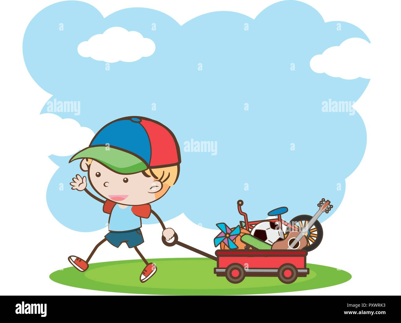 A Boy with His Toys illustration Stock Vector Image & Art - Alamy