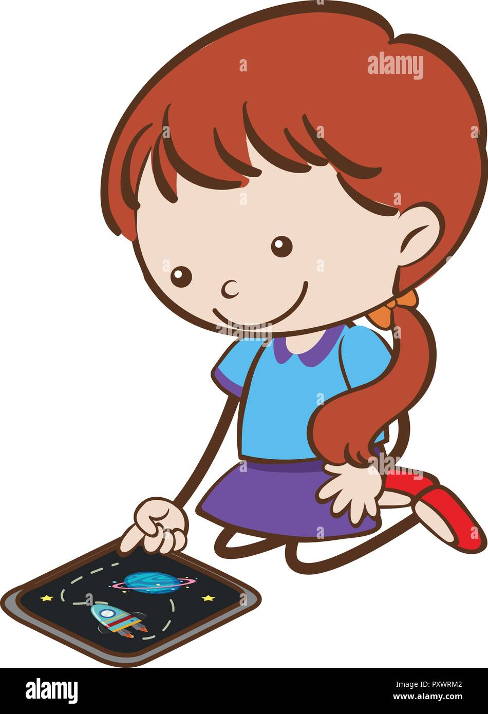 Drawing on tablet doodle Cut Out Stock Images & Pictures - Alamy