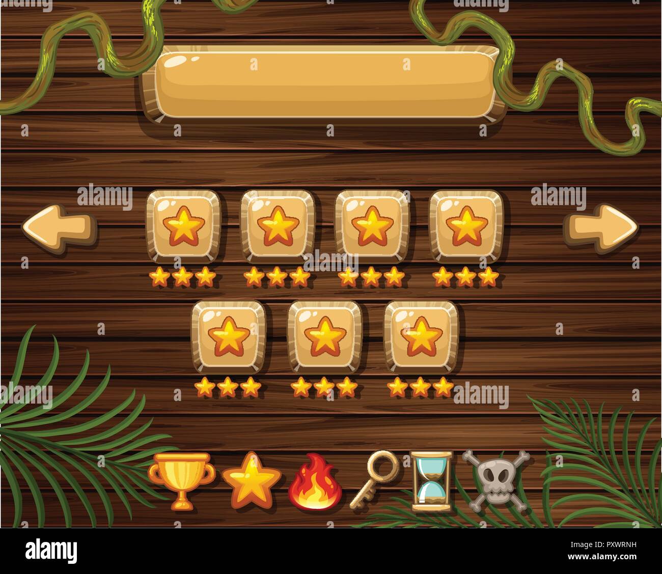 Game background template with different buttons illustration Stock ...