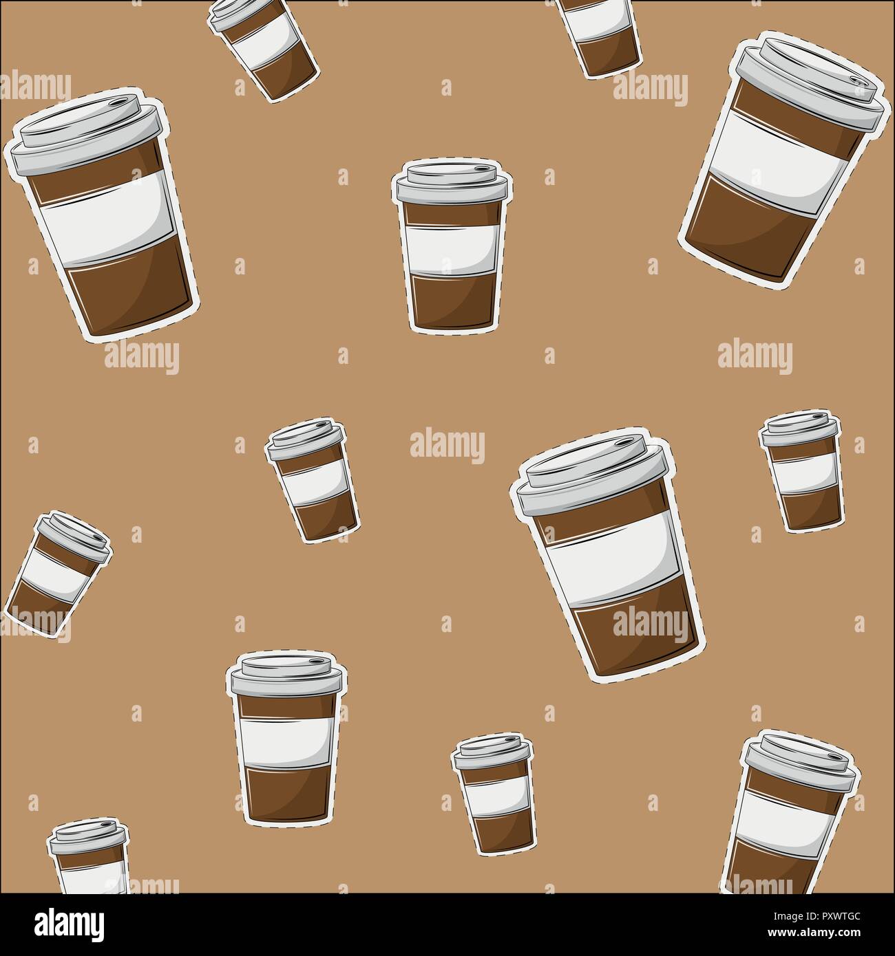 Coffee cups background cartoons Stock Vector Image & Art - Alamy
