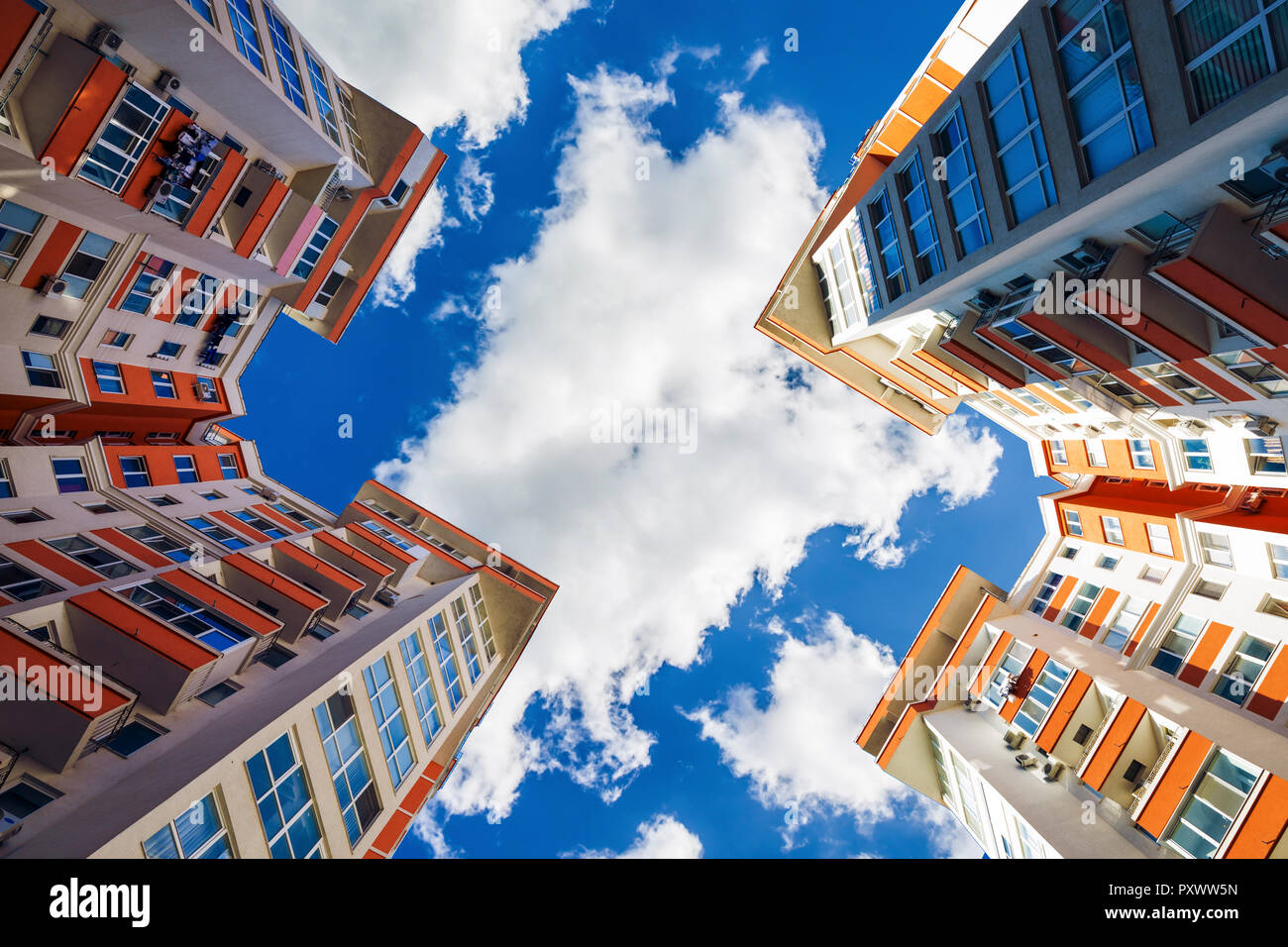 view of the building residential complexes on the background of a ...