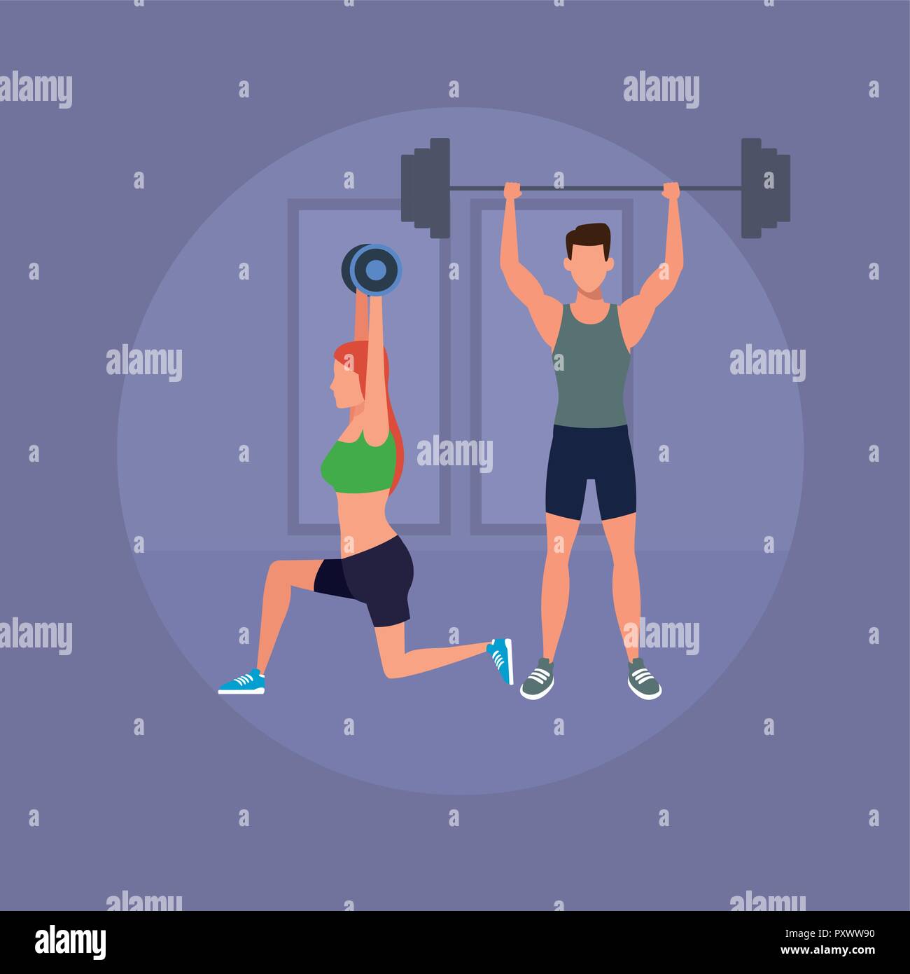 Squats exercise gym Stock Vector Images - Alamy