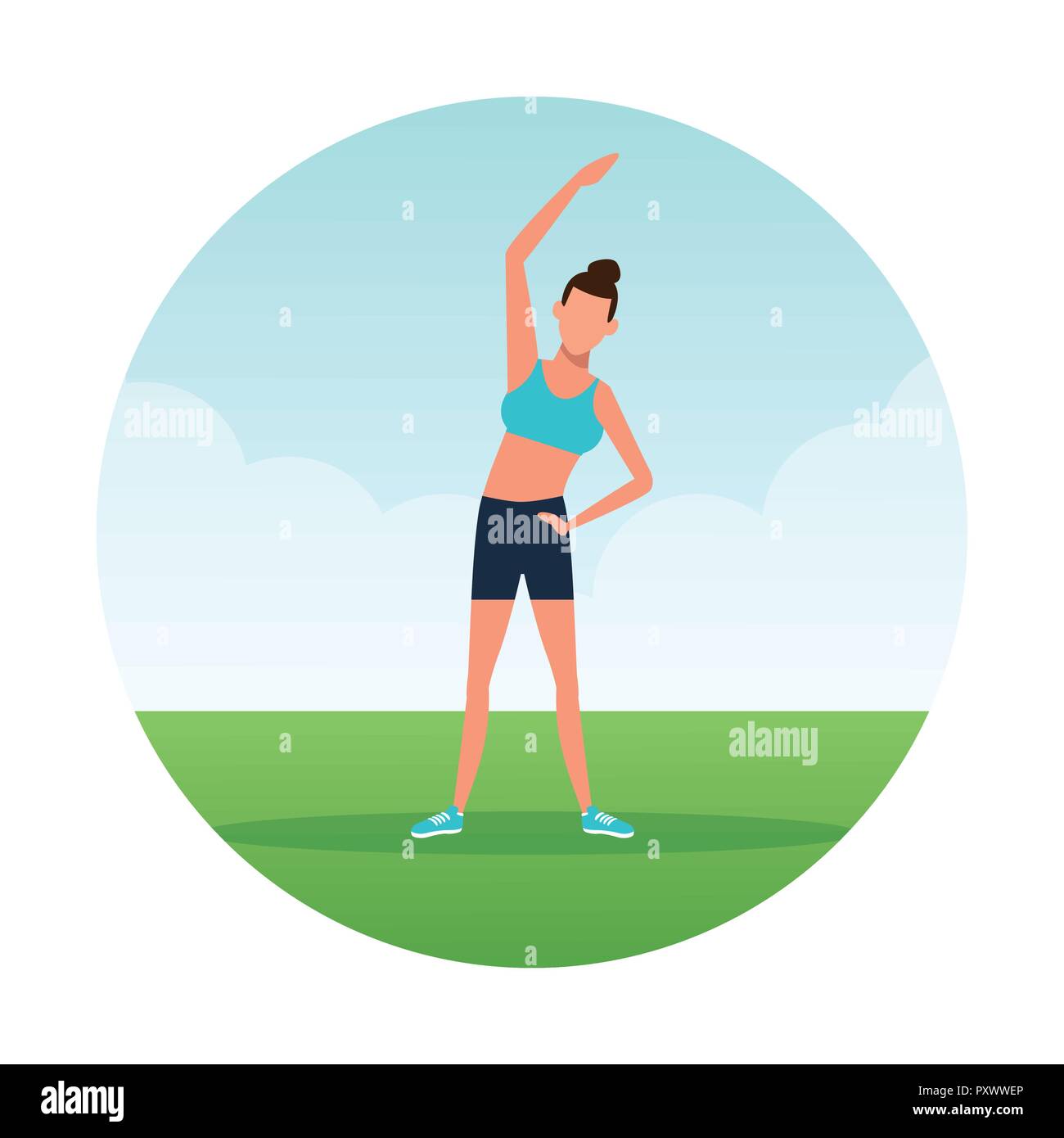 Stretching woman fitness runner Stock Vector Images - Alamy