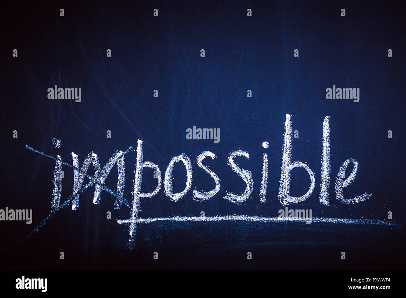 impossible concept written in white chalk on a blackboard Stock Photo ...