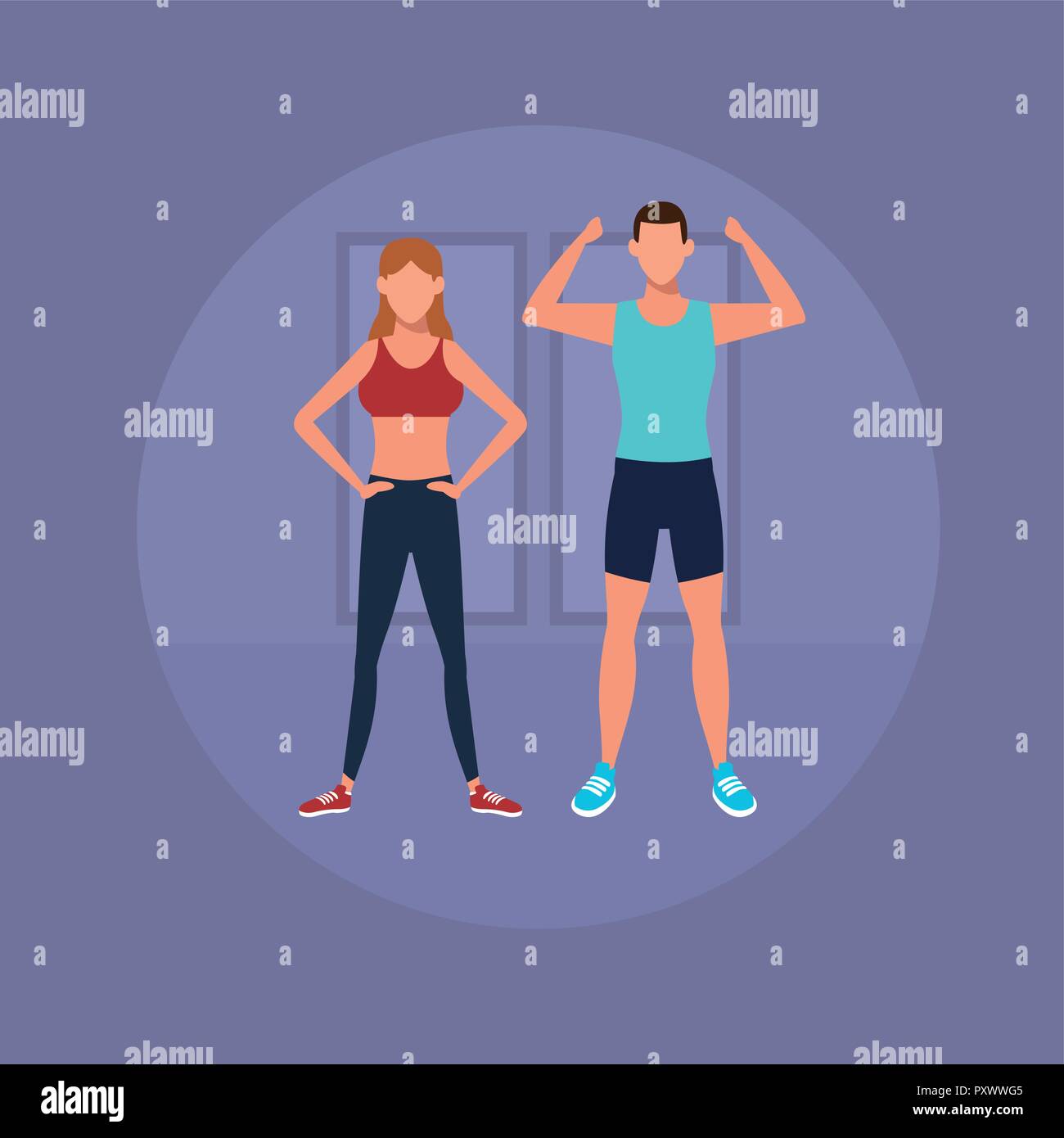 fitness couple doing exercise Stock Vector Image & Art - Alamy