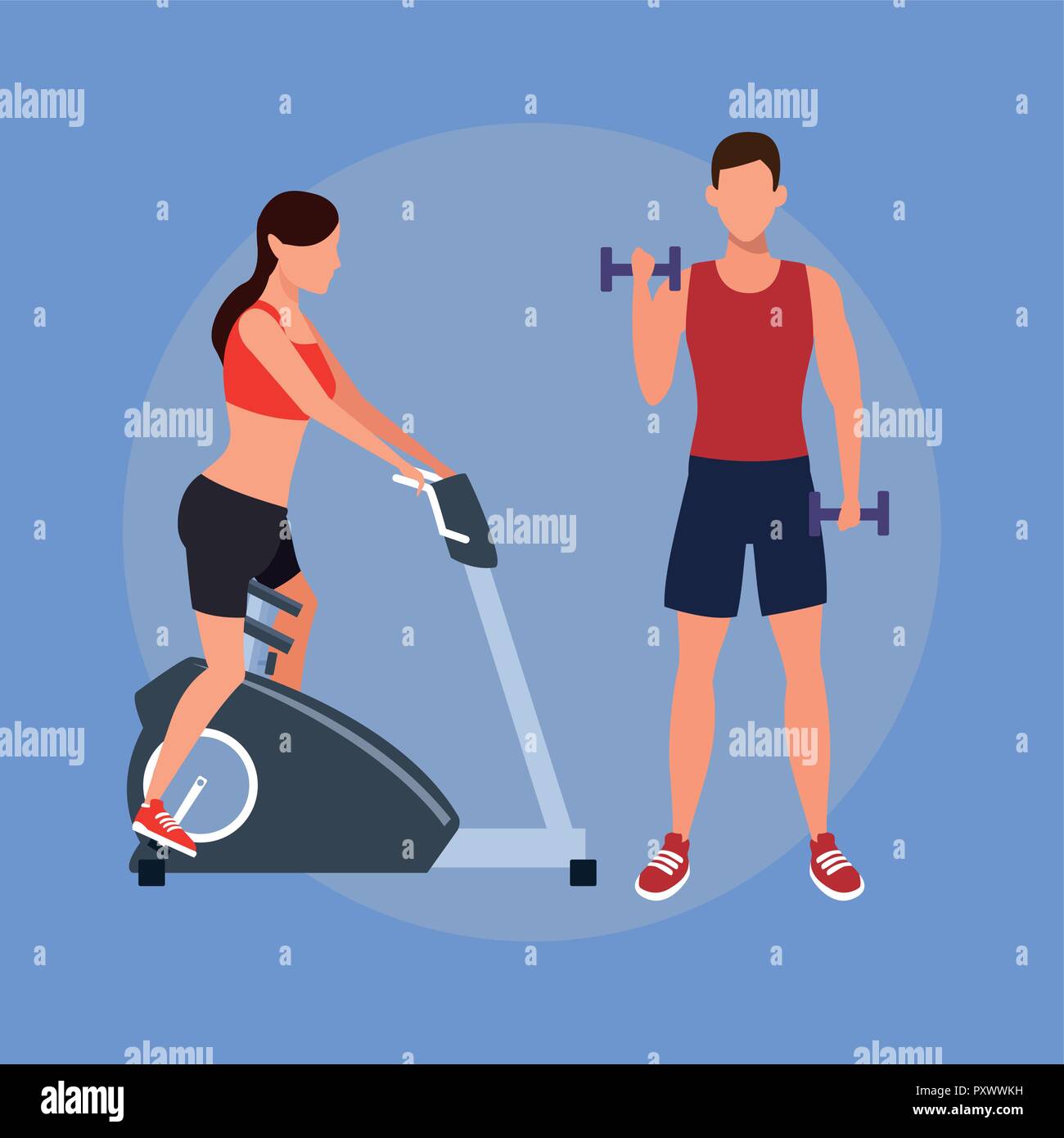 fitness couple doing exercise Stock Vector Image & Art - Alamy