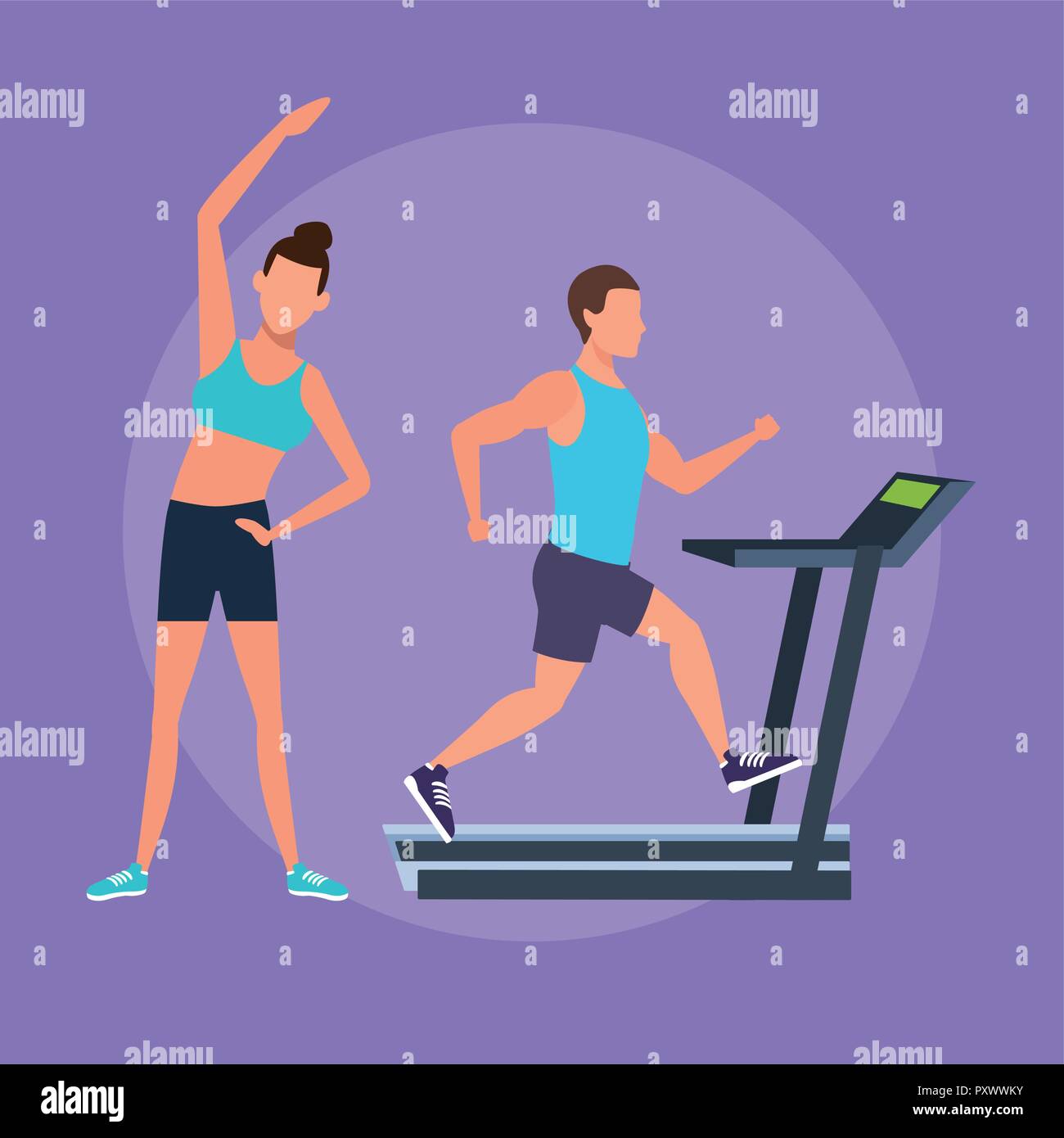 fitness couple doing exercise Stock Vector Image & Art - Alamy