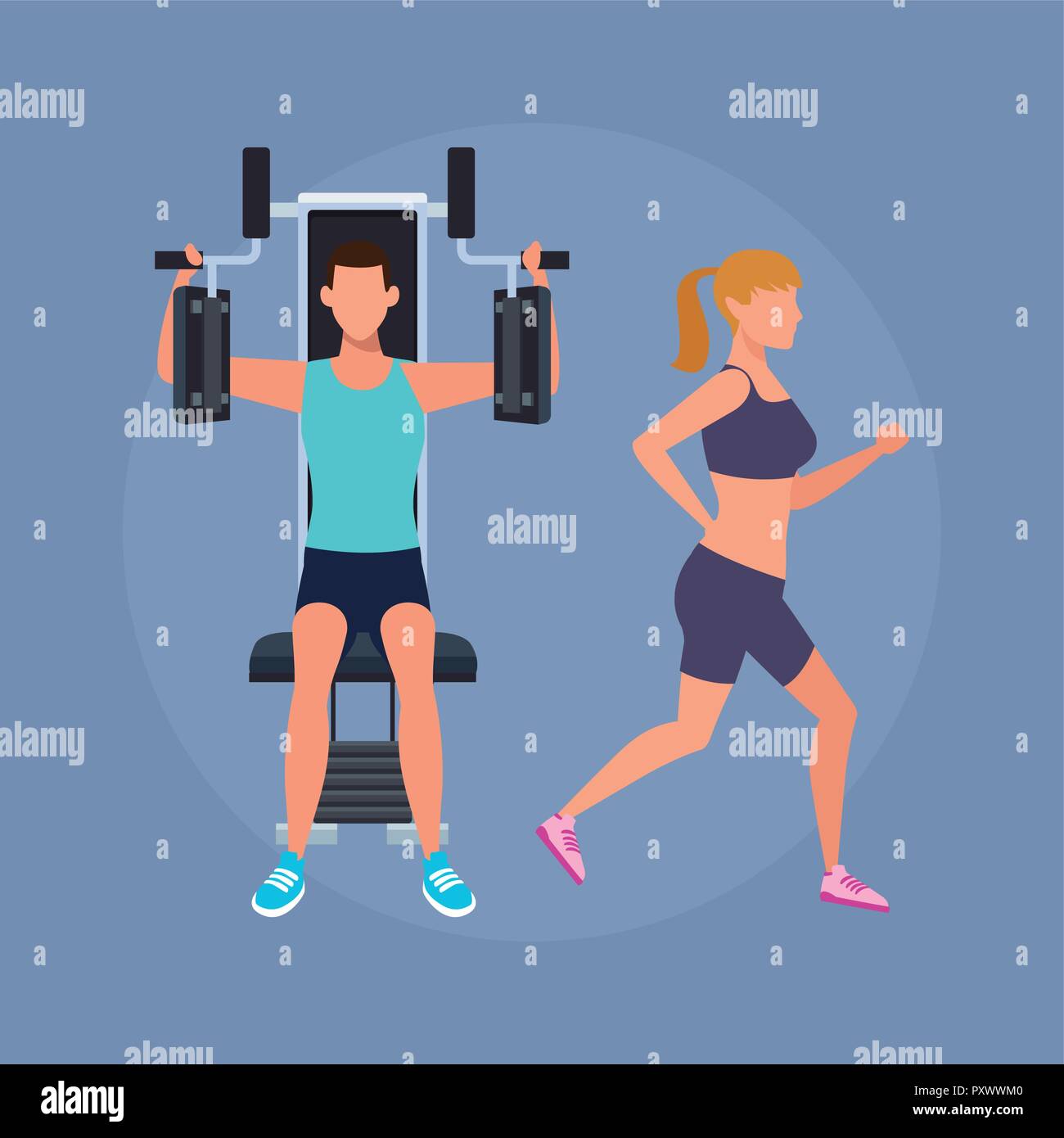 Muscular fitness couple Stock Vector Images - Alamy