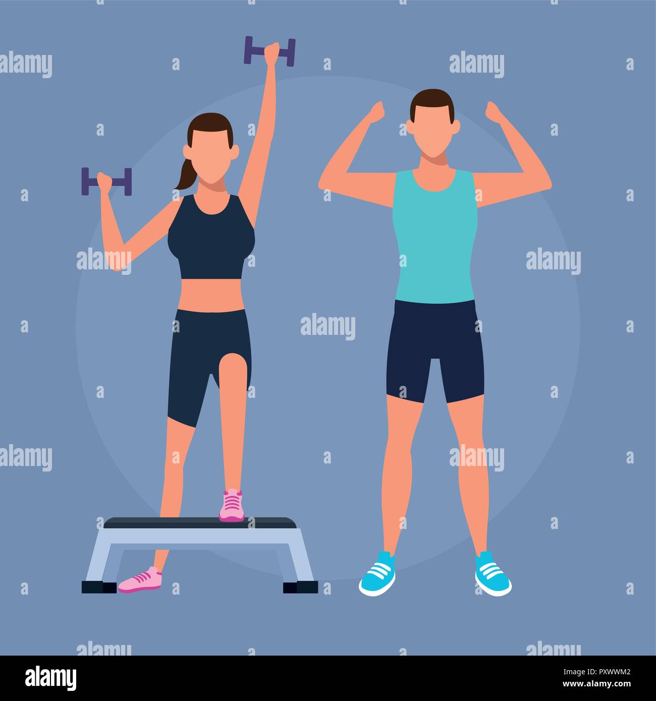 fitness couple doing exercise Stock Vector Image & Art - Alamy