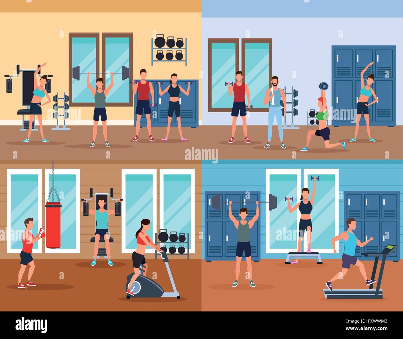 mens fitness doing exercise Stock Vector Image & Art - Alamy