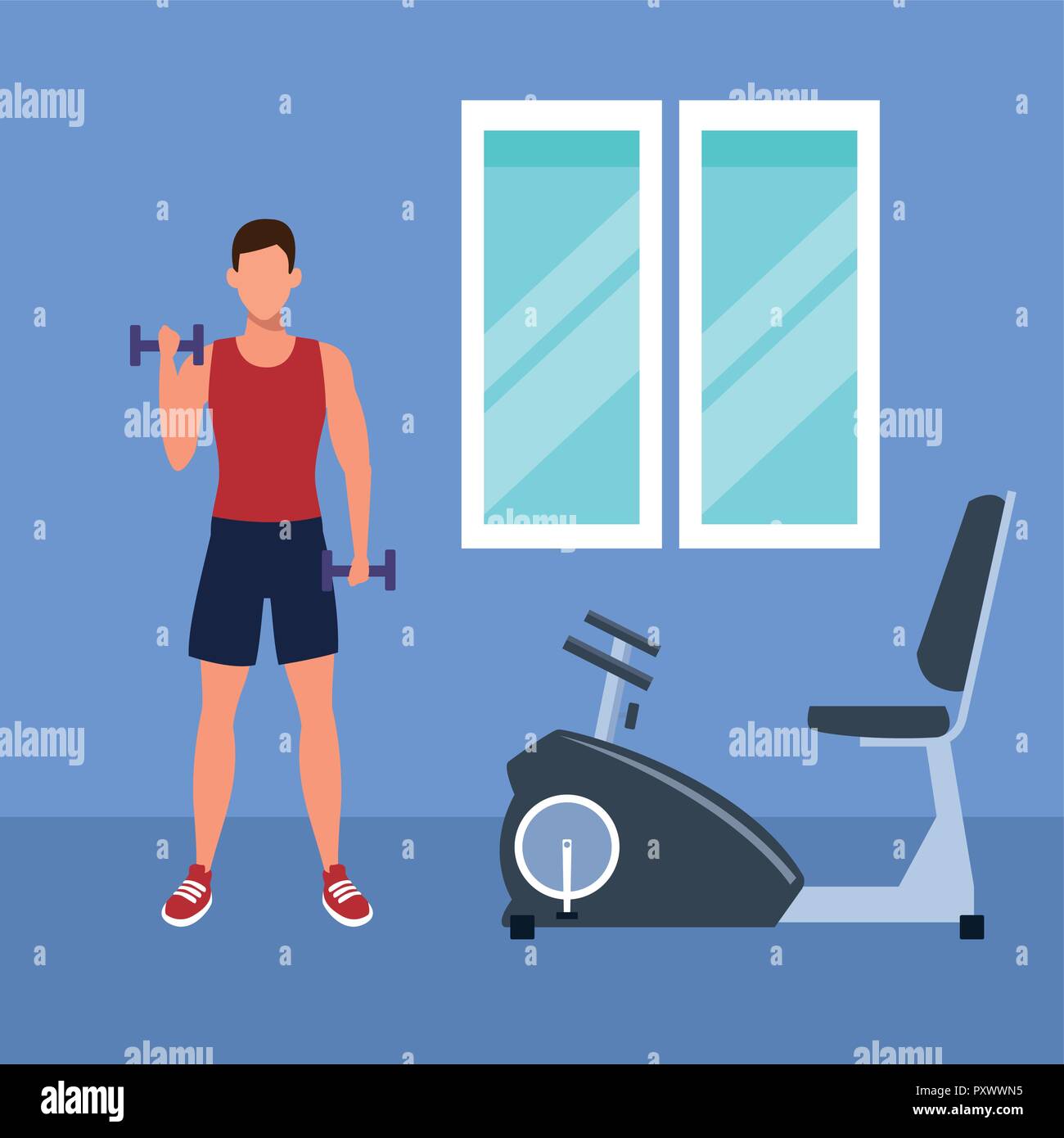 Leg press exercise man Stock Vector Images - Alamy