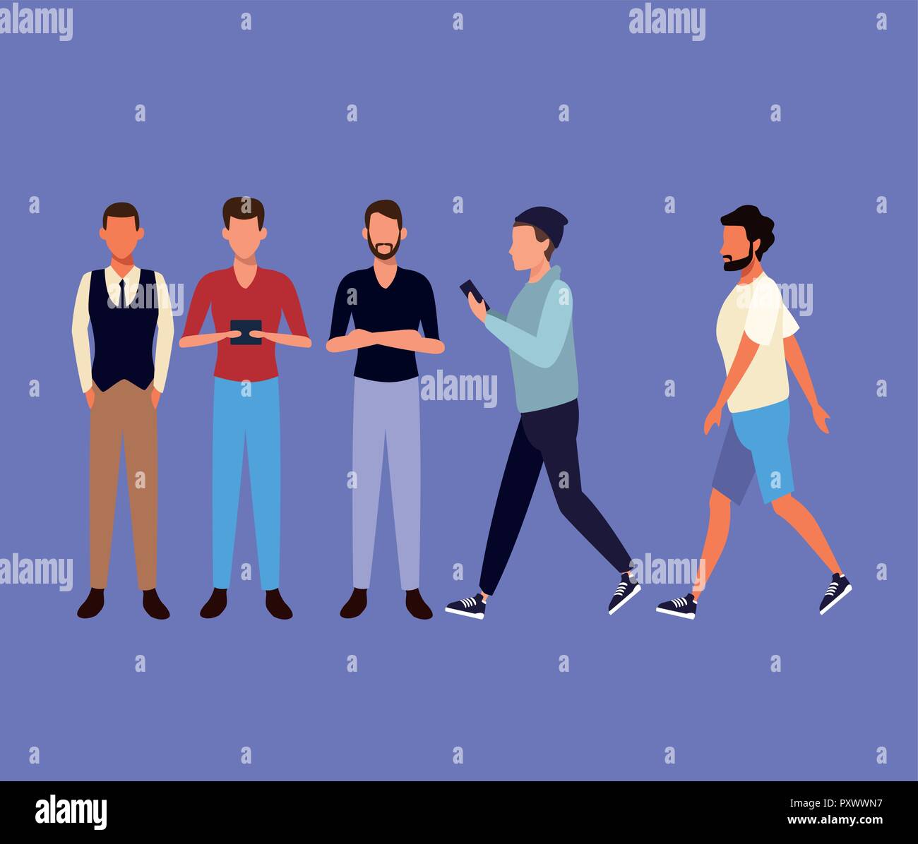 Walking and chatting Stock Vector Images - Alamy