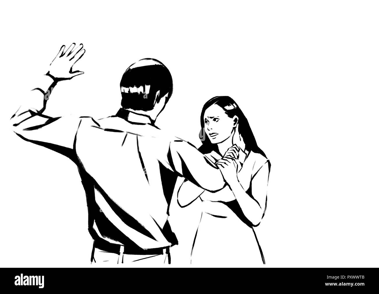 Domestic violence black woman Black and White Stock Photos & Images - Alamy