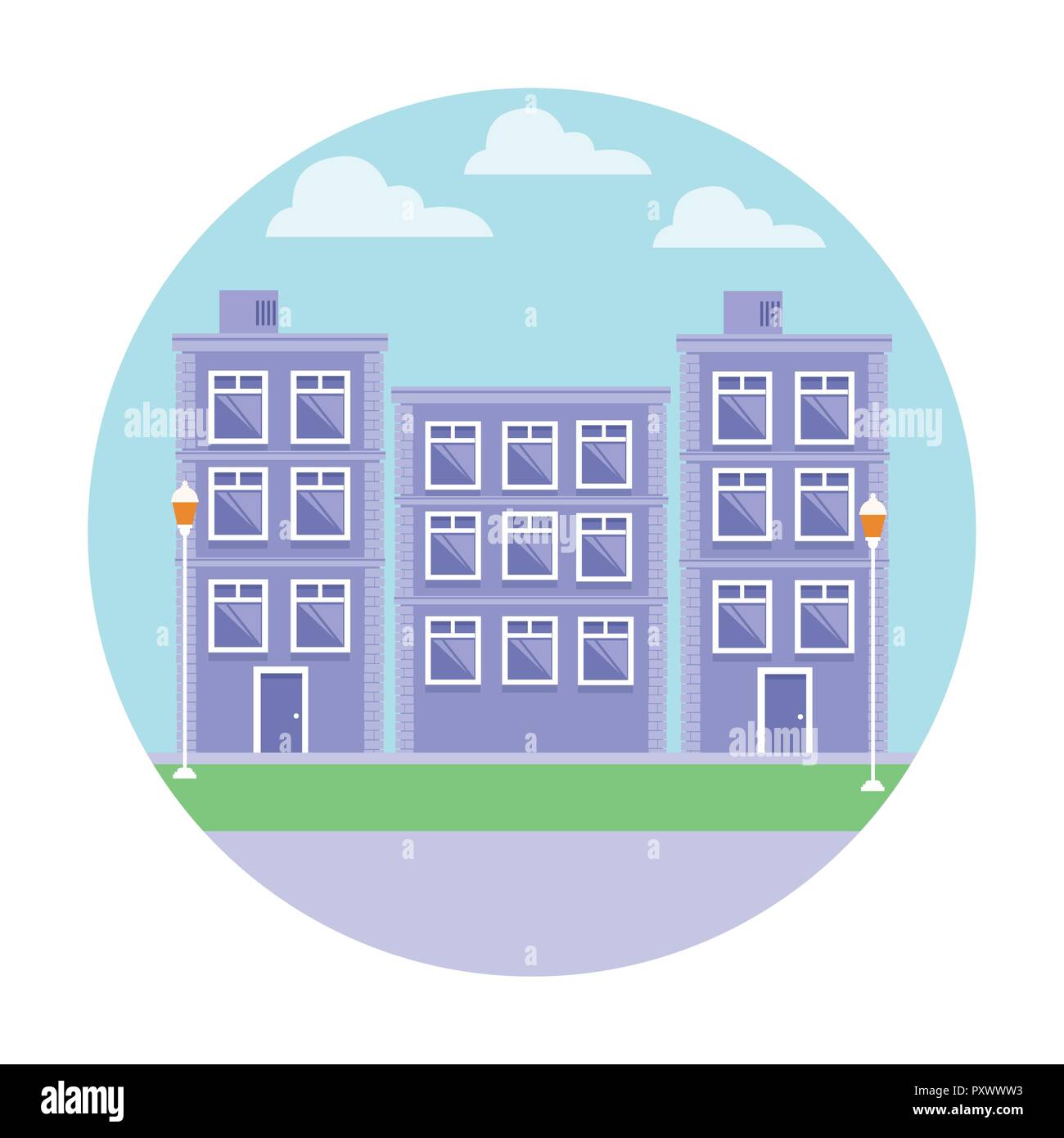 Town buildings scenery Stock Vector Image & Art - Alamy