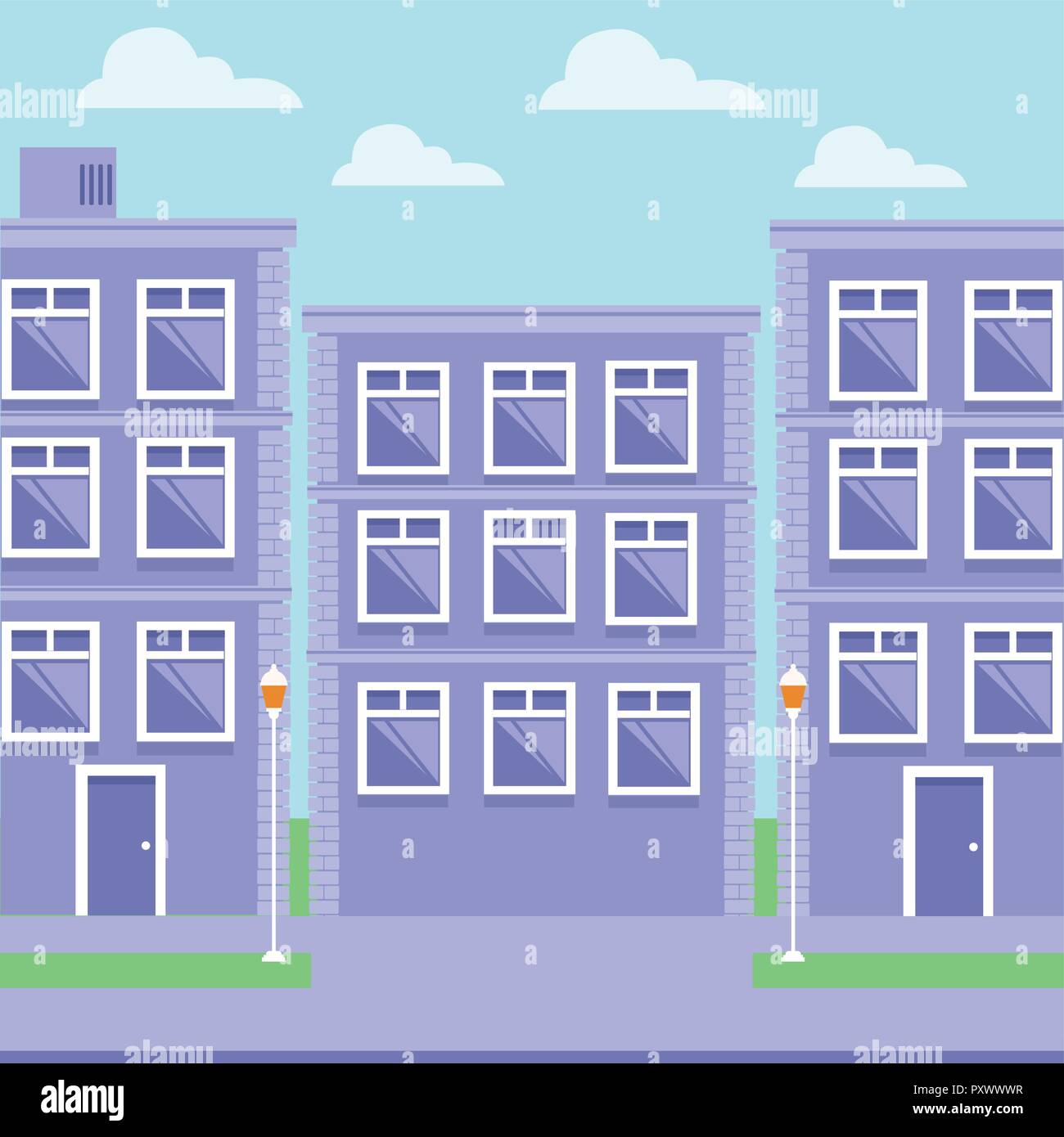 Town buildings scenery Stock Vector Image & Art - Alamy