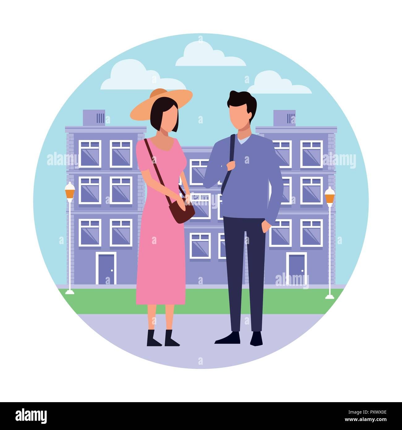 Young people are crossing the road Cut Out Stock Images & Pictures - Alamy