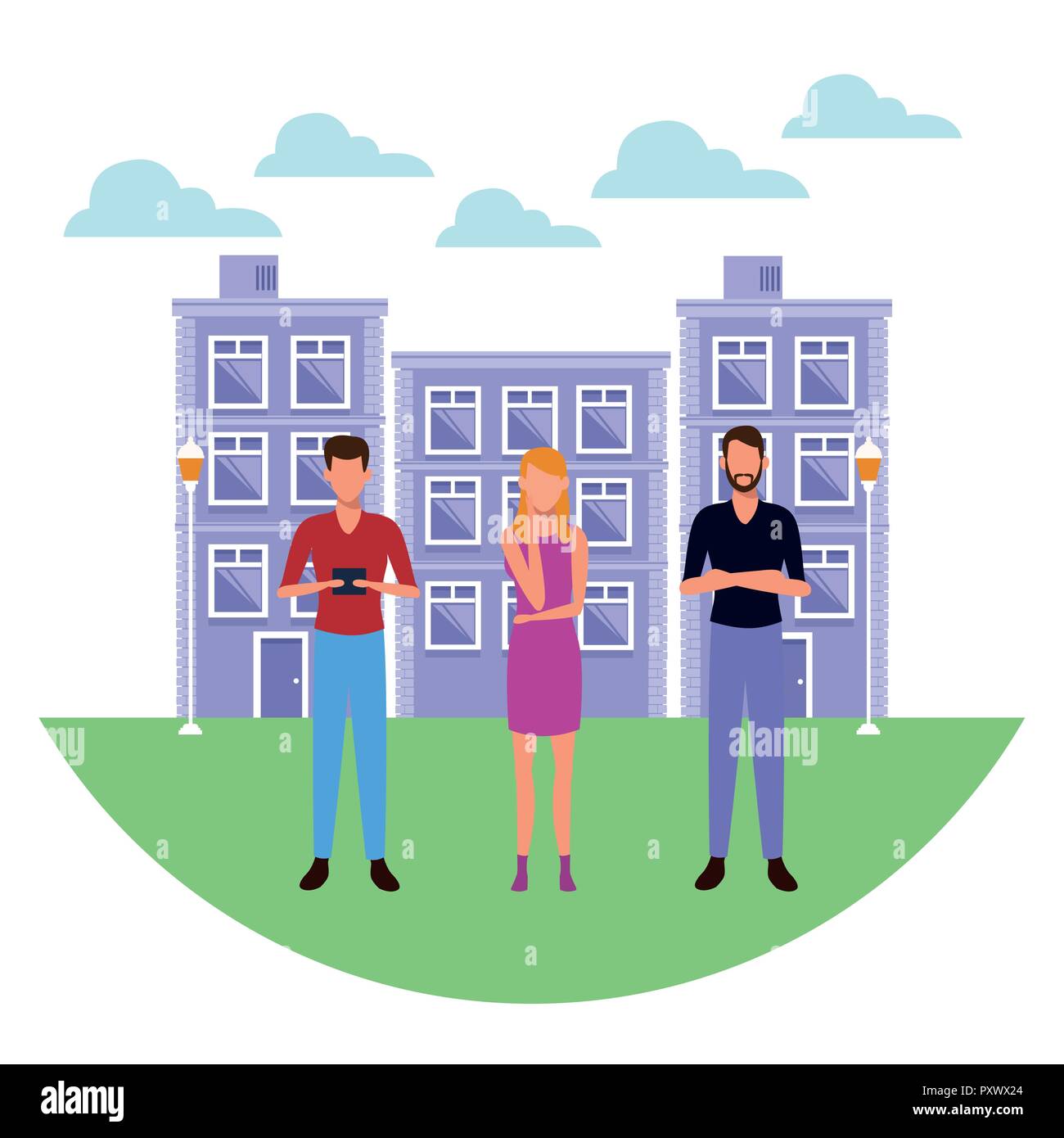 People crossing road busy Stock Vector Images - Alamy