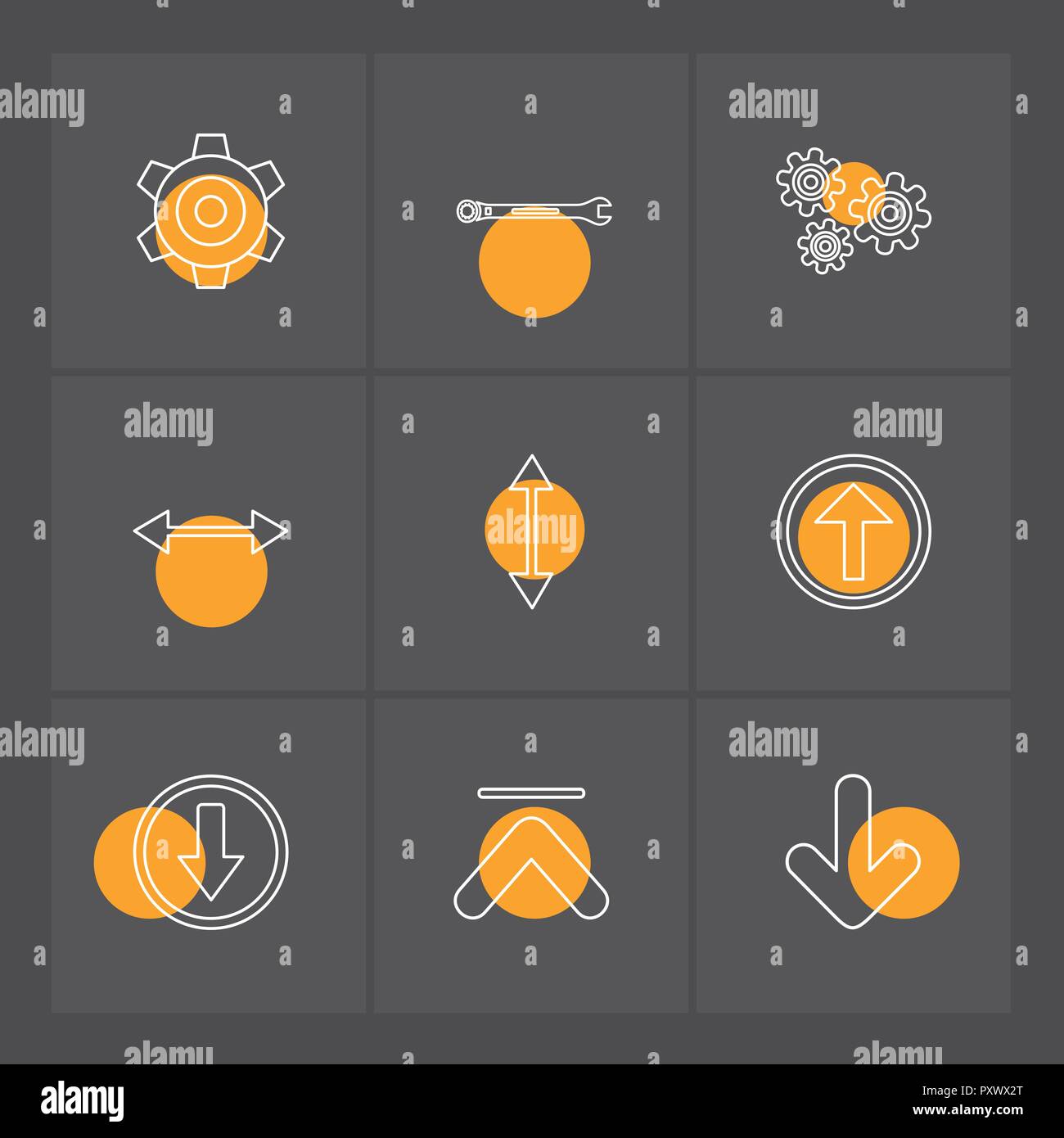 gear , setting , wrench ,arrows , directions , left , right , pointer ...