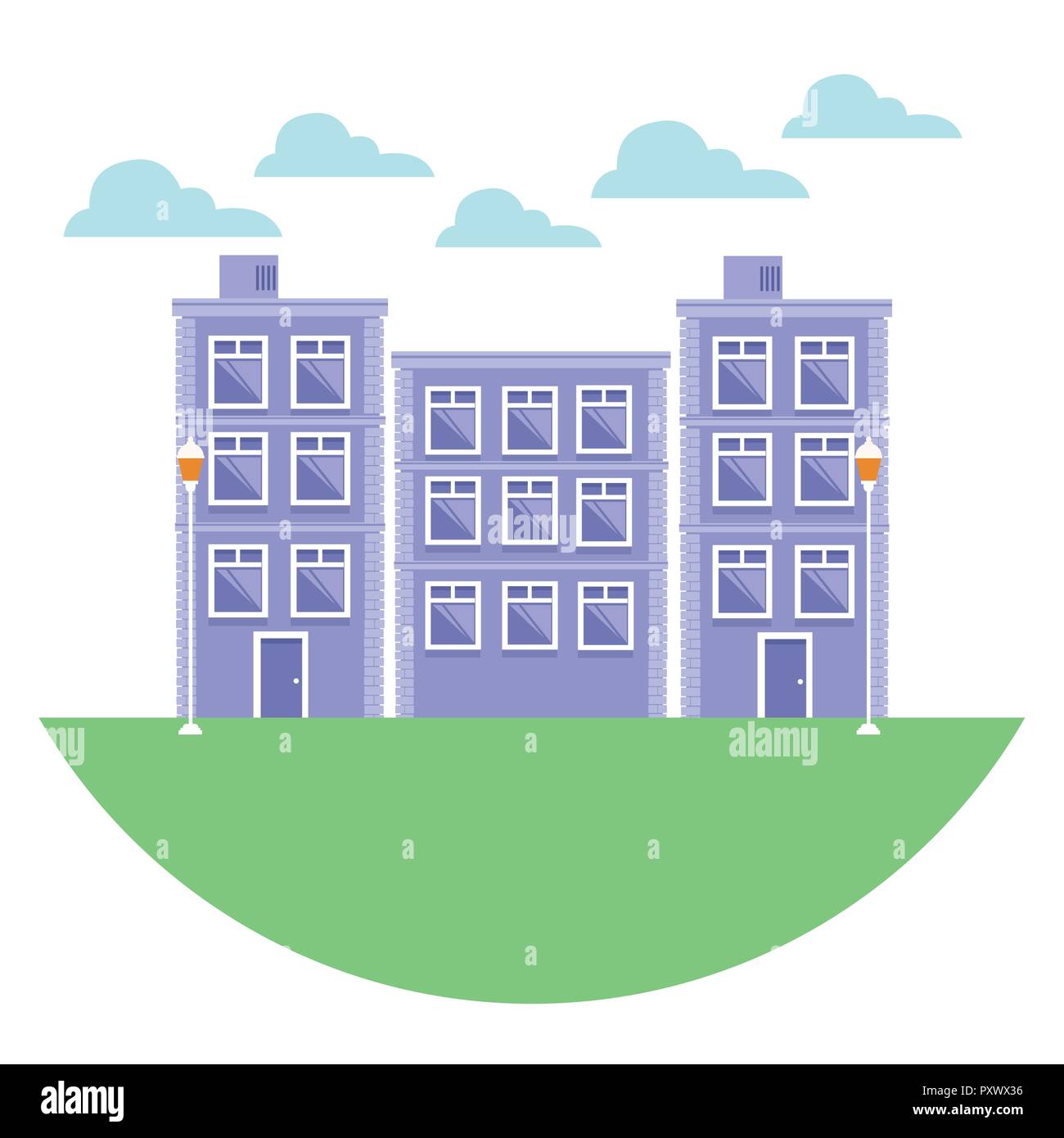 Town buildings scenery Stock Vector Image & Art - Alamy