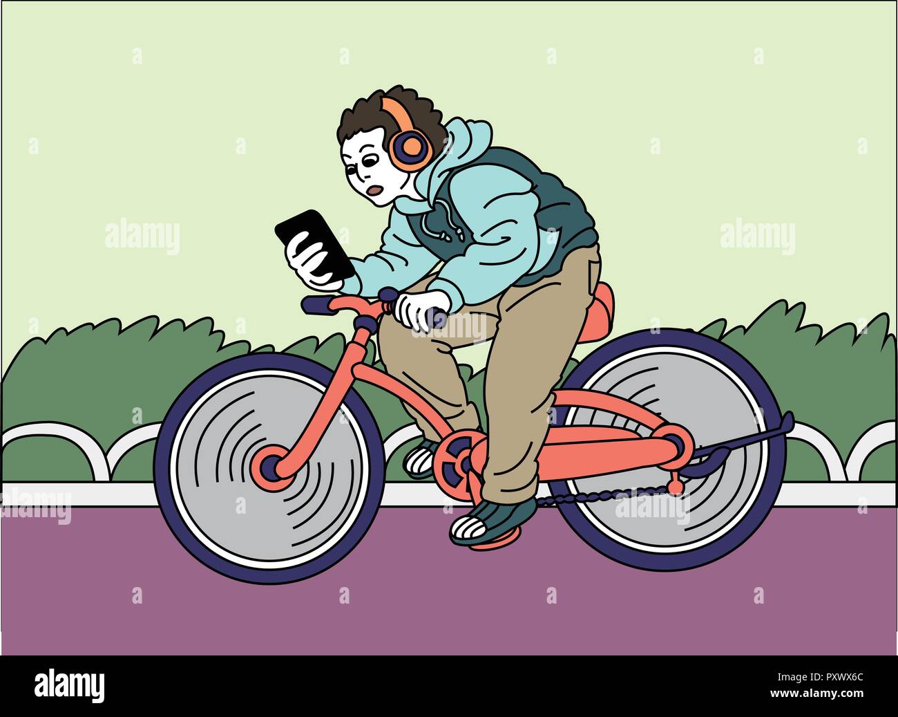Vector - Smartphone addiction concept vector illustration. many people ...