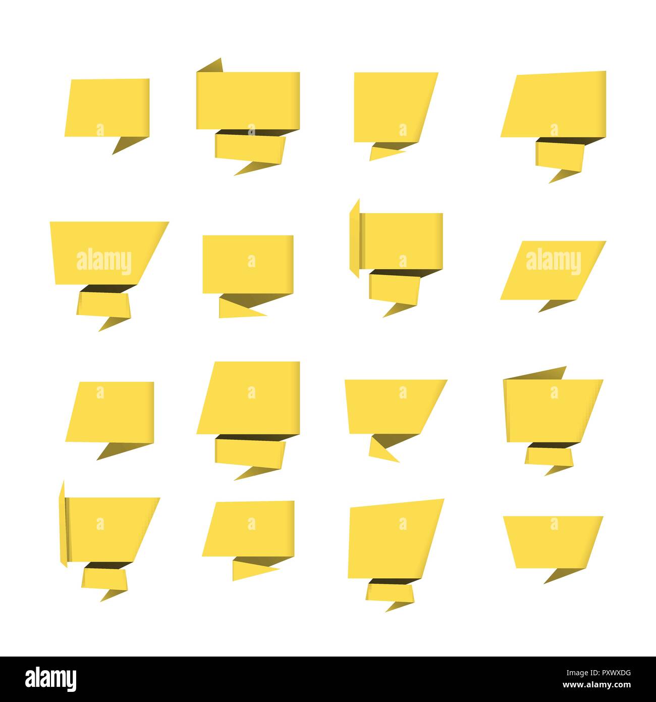 Bubble speech yellow. Vector illustration. Set of icons Stock Vector ...