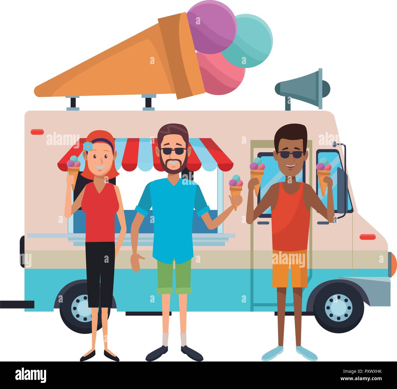 Woman icecream Stock Vector Images - Alamy