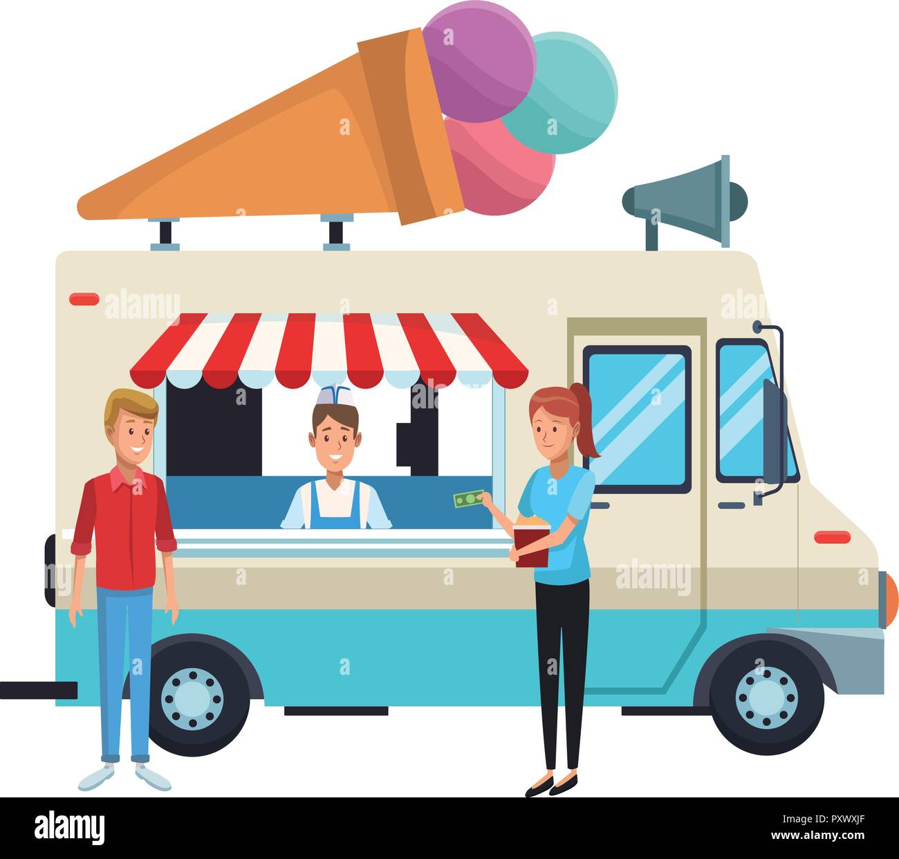 Icecream food truck Stock Vector Image & Art - Alamy