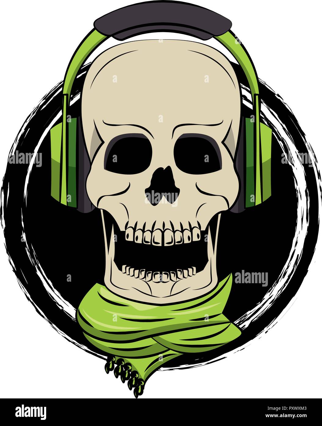 Skeleton headphones Stock Vector Images - Alamy
