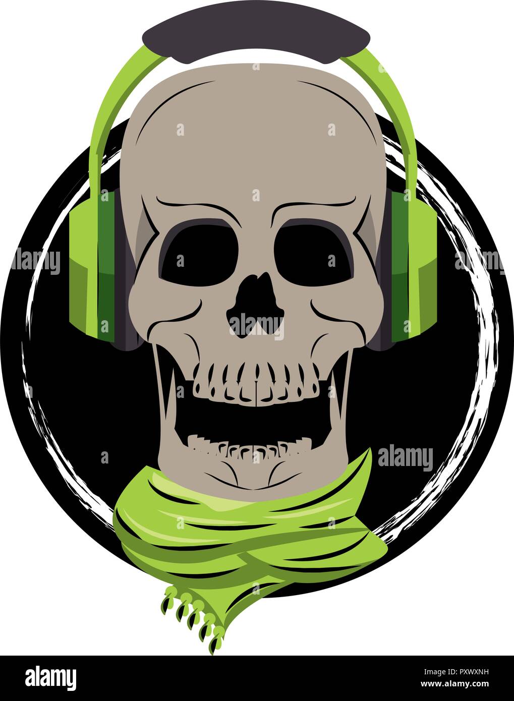 Skull With Headphones High Resolution Stock Photography and Images - Alamy
