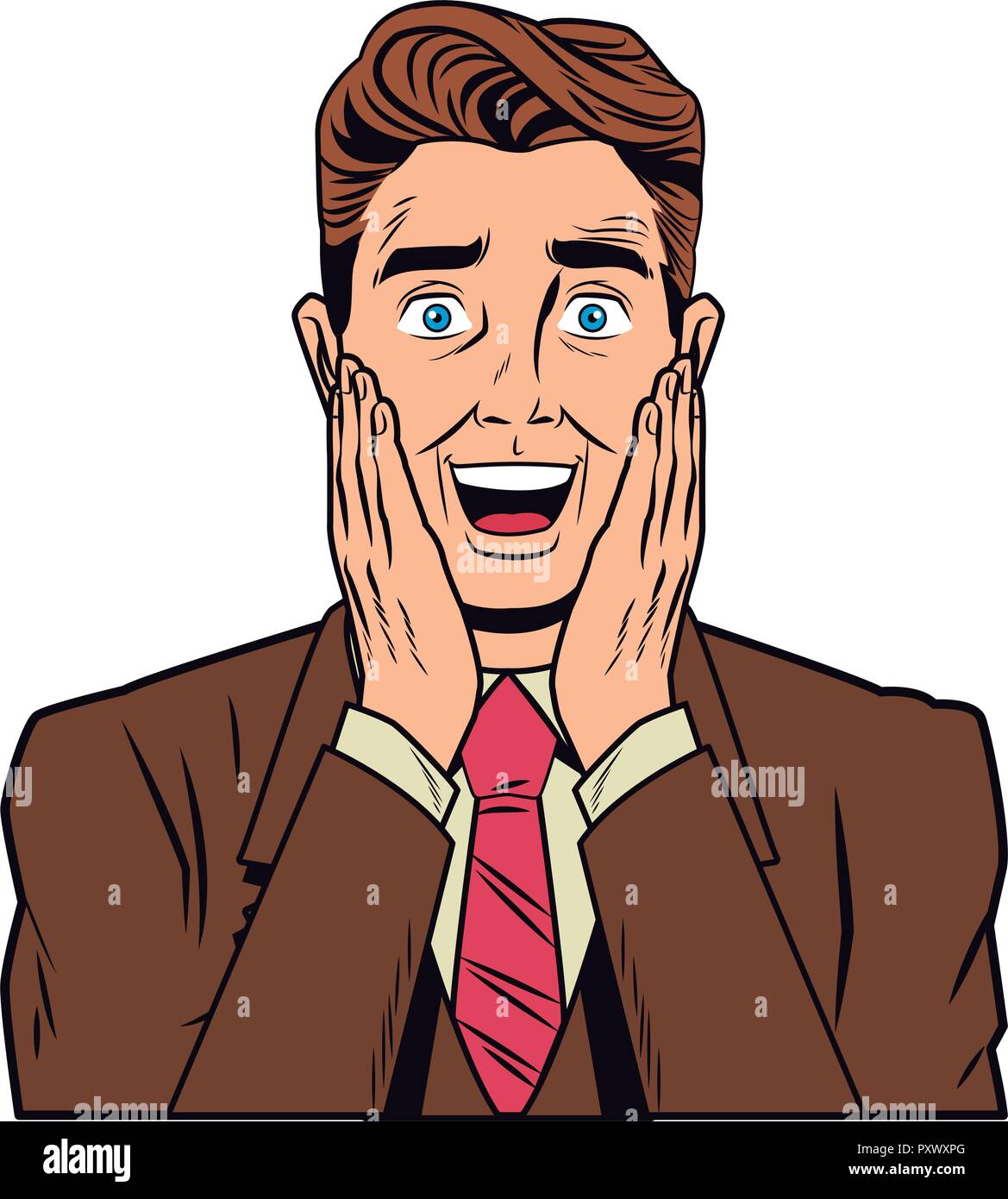 Pop art business man screaming hi-res stock photography and images - Alamy