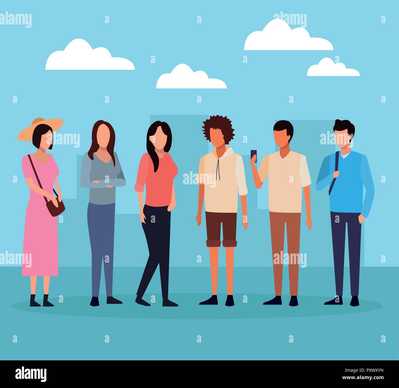 Diversity people cartoons hi-res stock photography and images - Alamy
