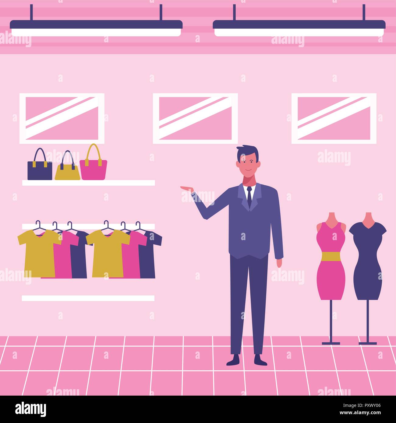 Clothing store staff Stock Vector Image & Art - Alamy