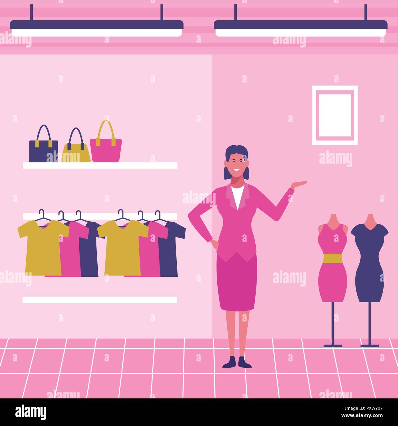 With store staff Stock Vector Images - Alamy