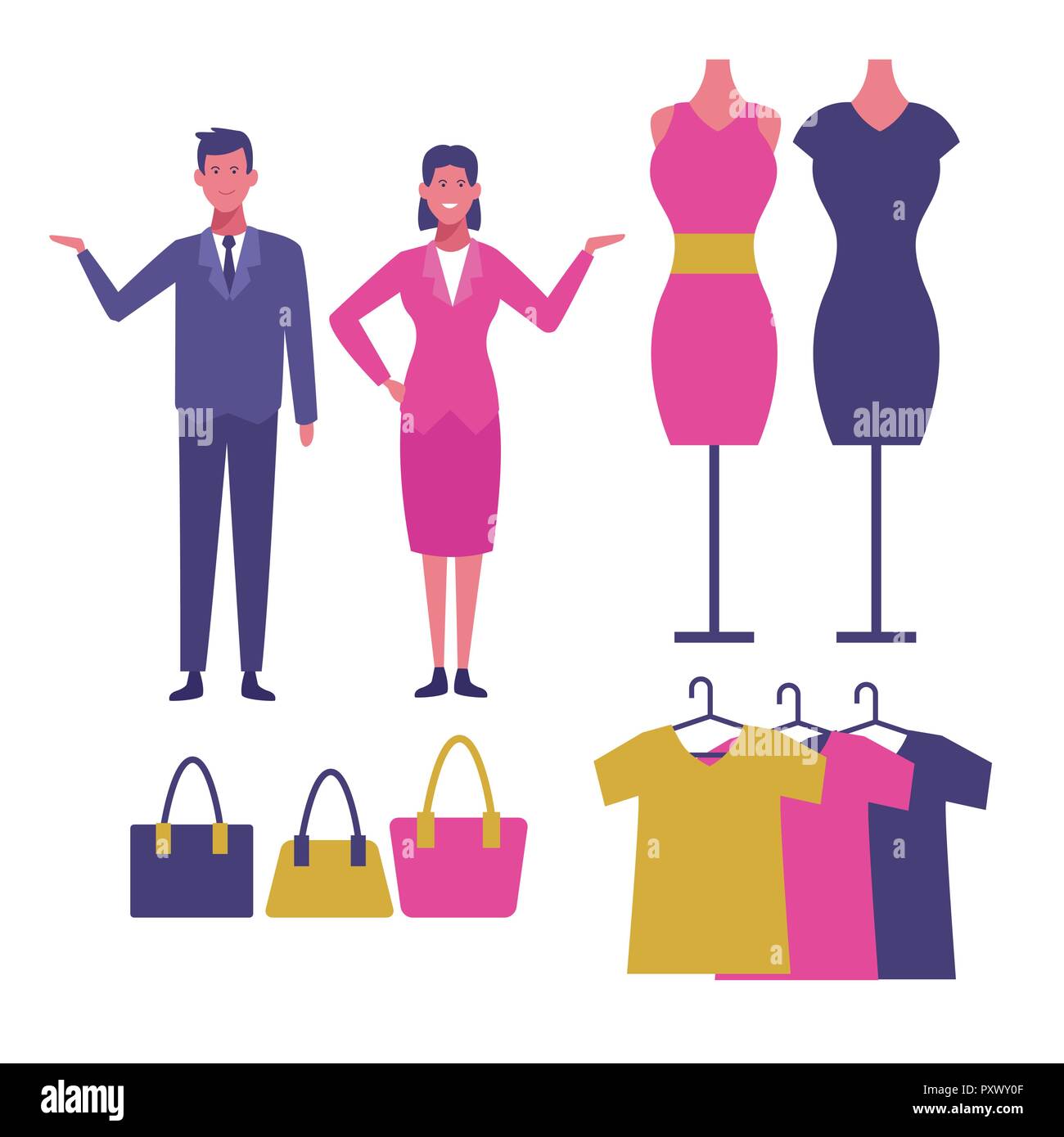 Set of mall staff Stock Vector Image & Art - Alamy