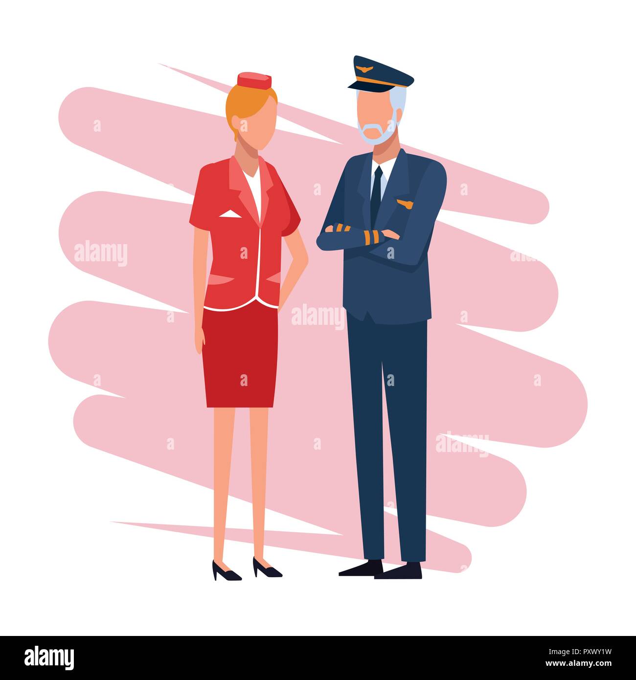 Pilot and stewardess Job and workers Stock Vector Image & Art - Alamy