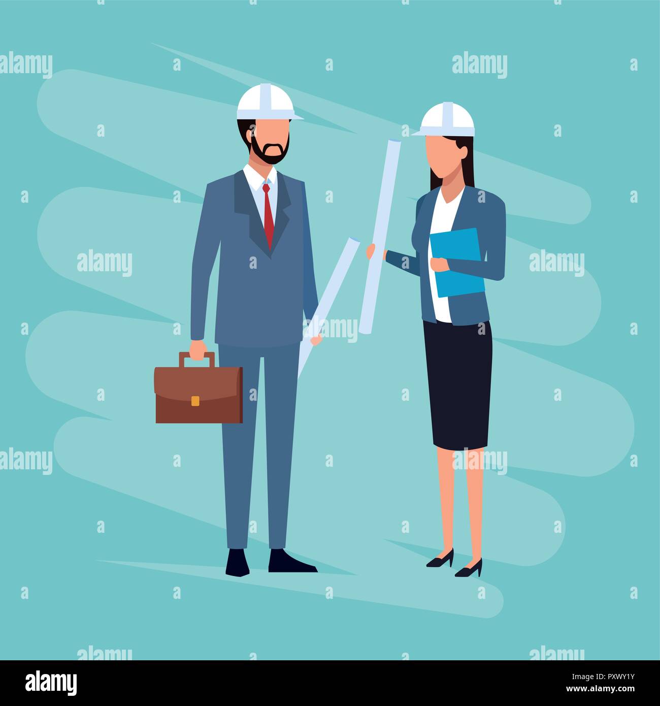 Portrait woman engineer Stock Vector Images - Alamy