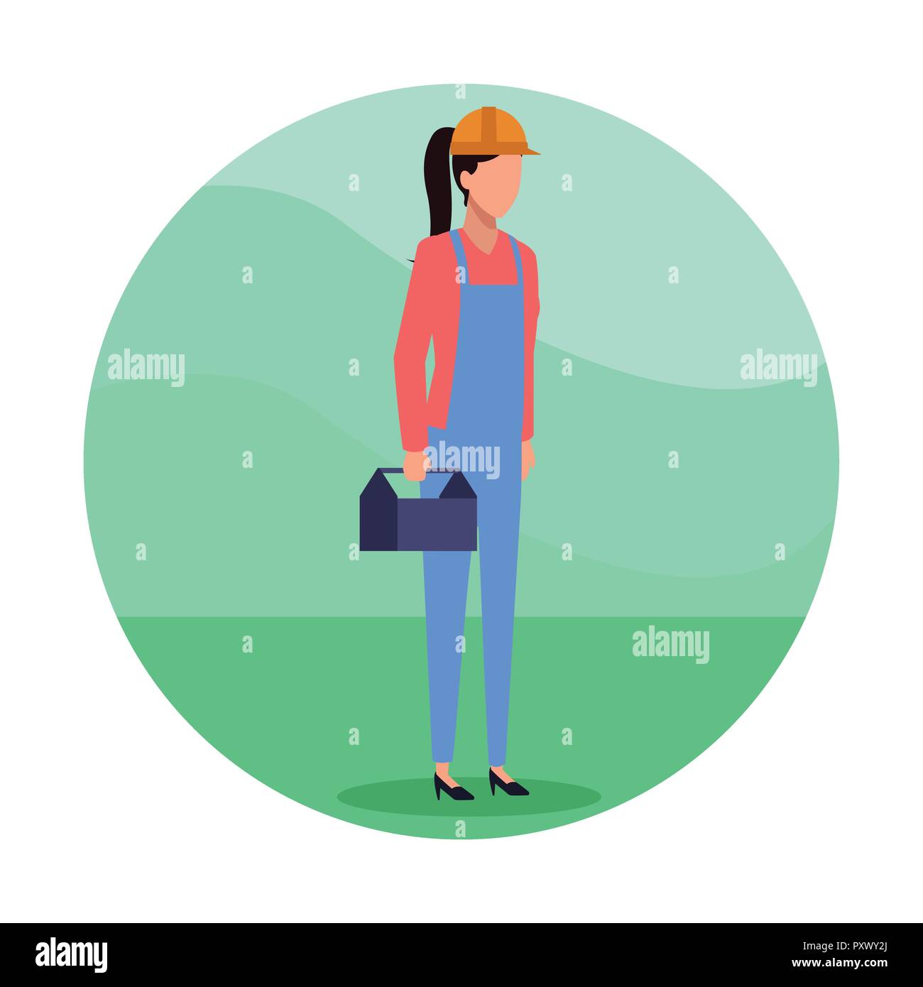 Woman construction icon vector profile hi-res stock photography and ...