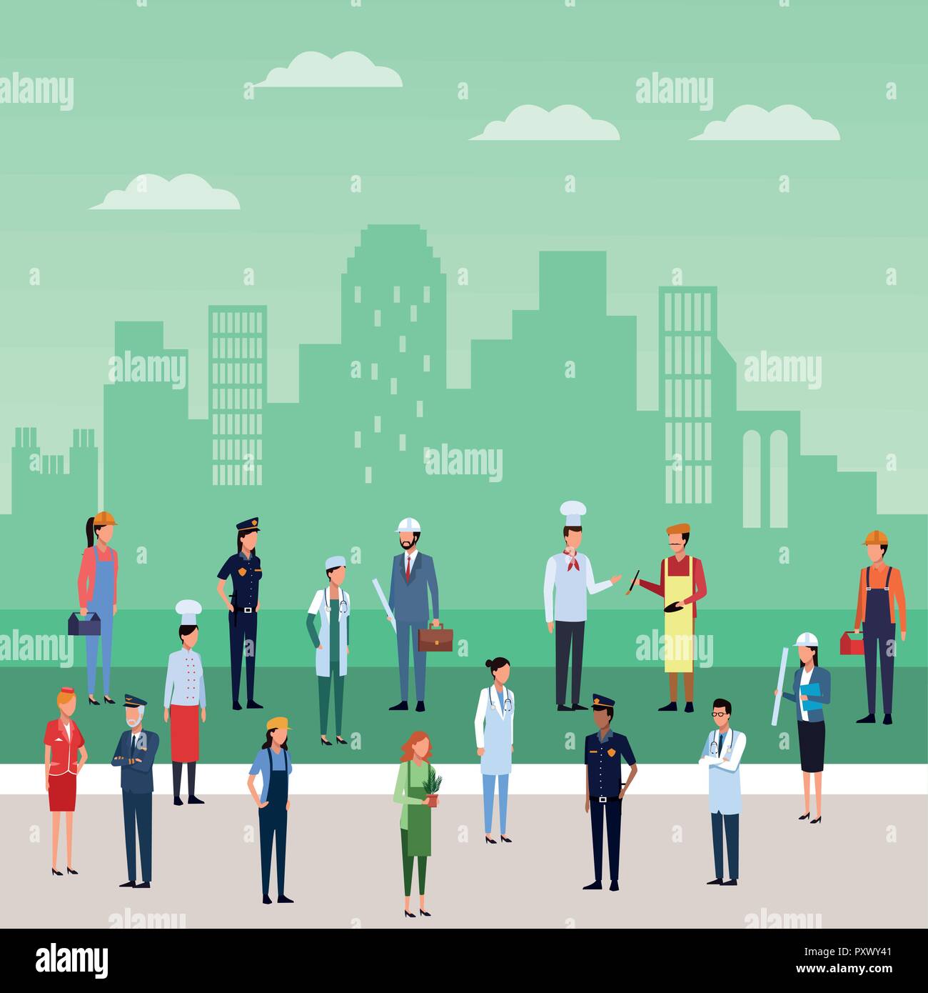 City workers Stock Vector Images - Alamy