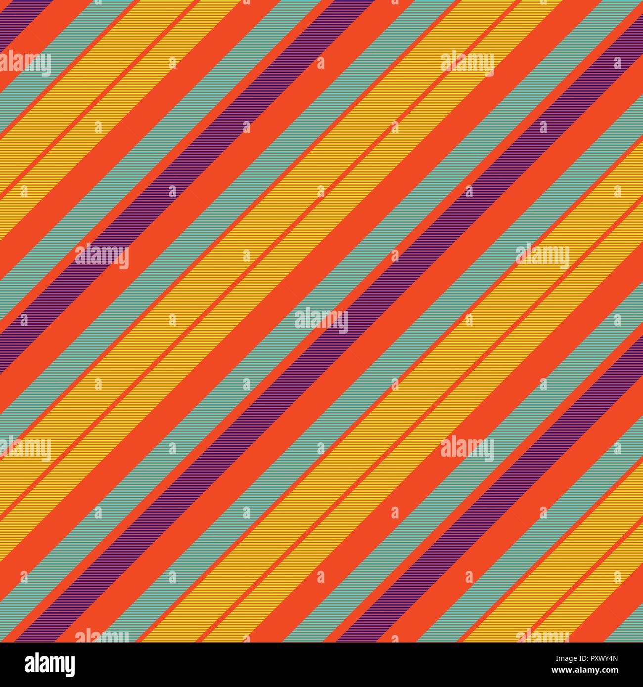 Orange pop art colored striped diagonal fabric texture seamless pattern ...