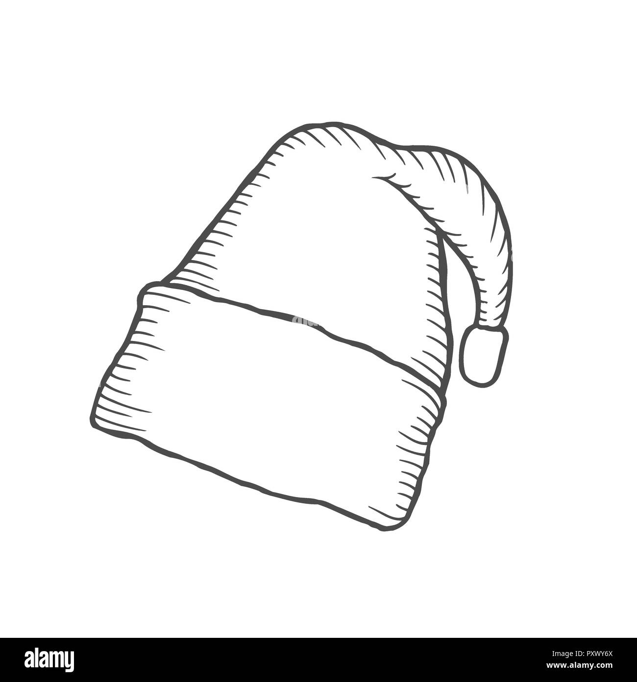 Black And White Santa Hat Clip Art
