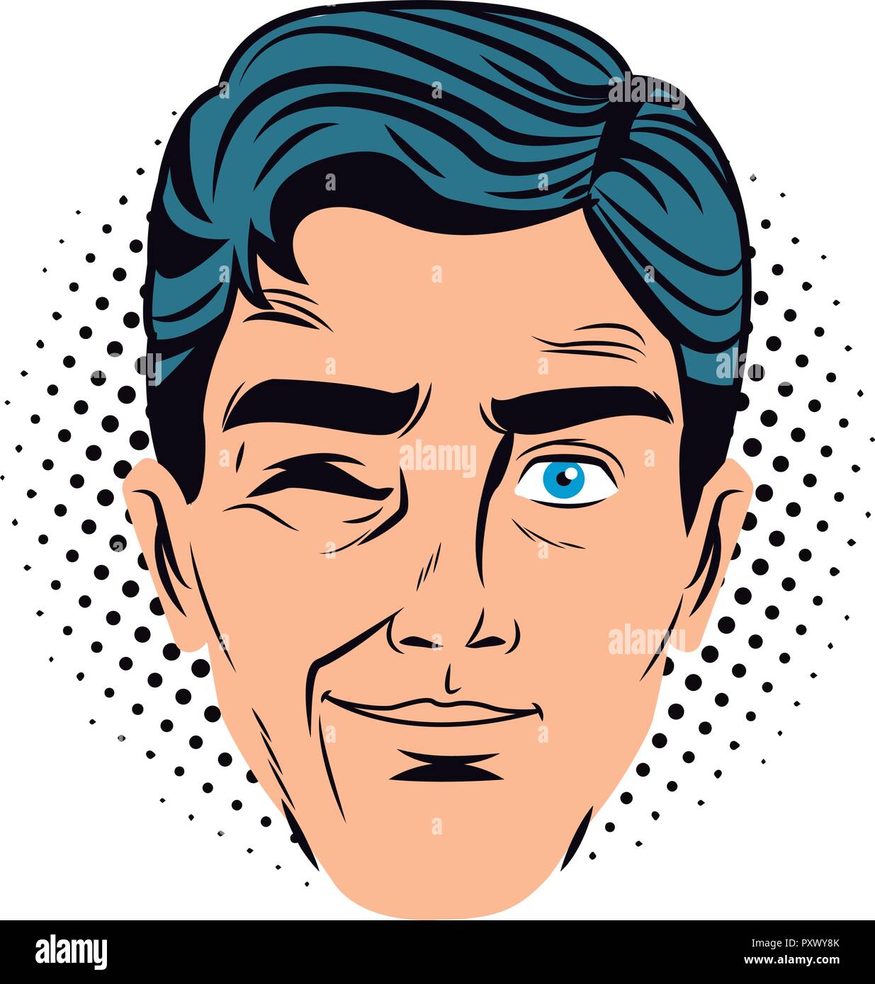 Pop art man face Stock Vector Image & Art - Alamy