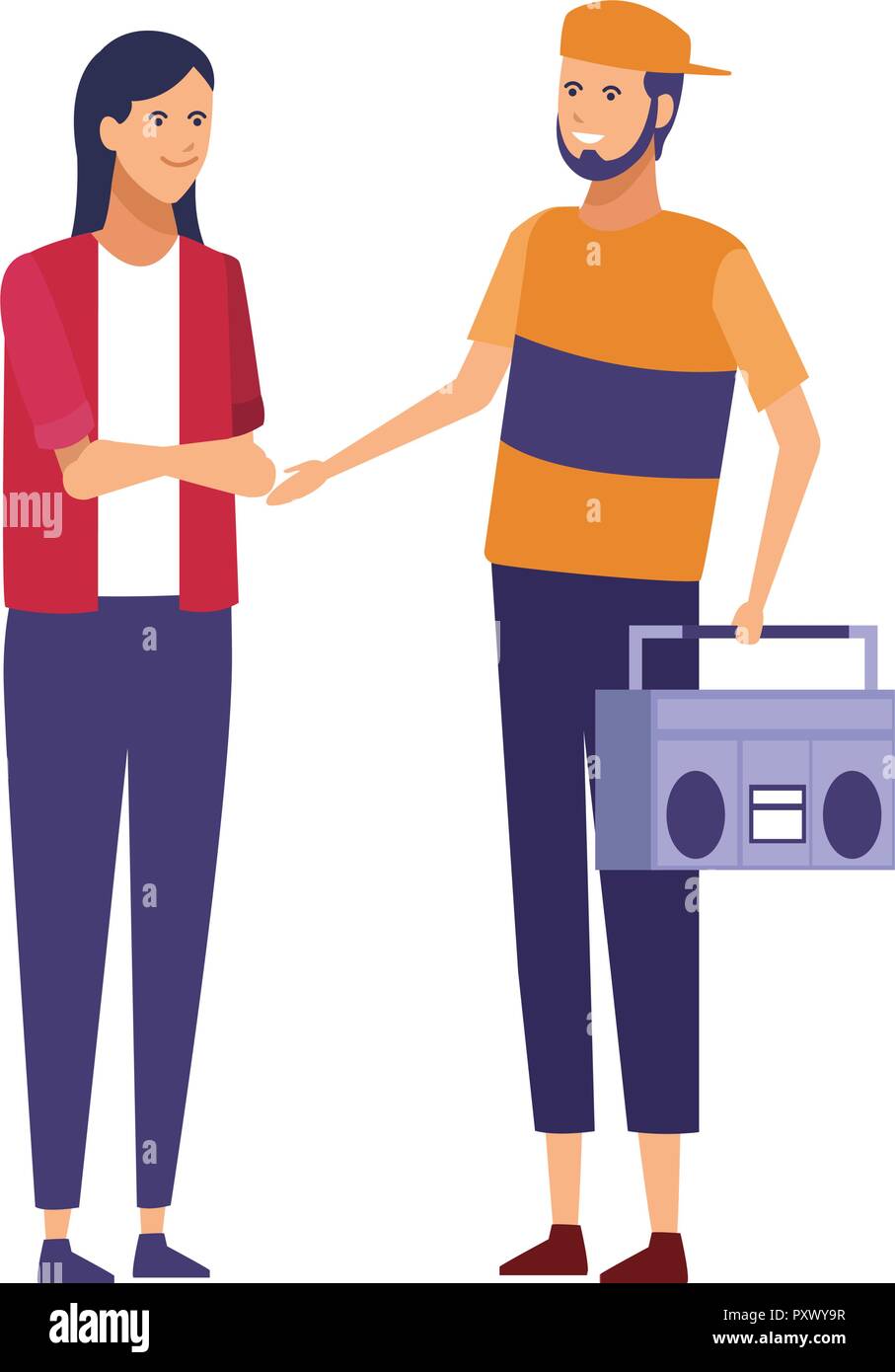 Young friends cartoon Stock Vector Image & Art - Alamy