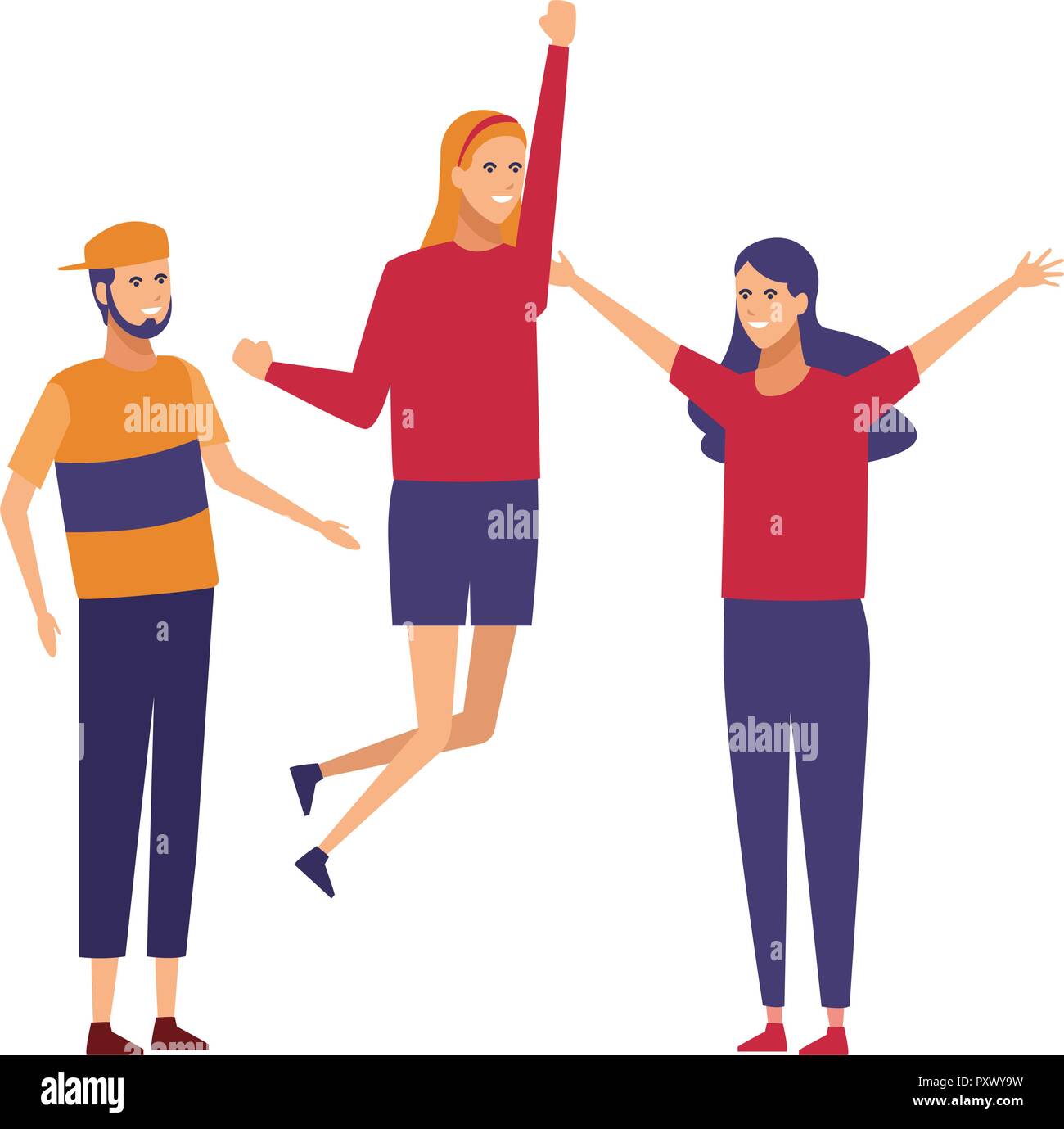 Young friends cartoon Stock Vector Image & Art - Alamy