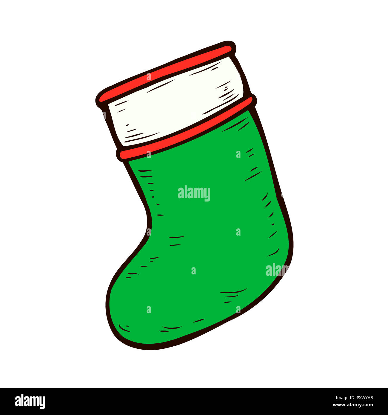 Christmas stocking illustration Cut Out Stock Images & Pictures - Alamy