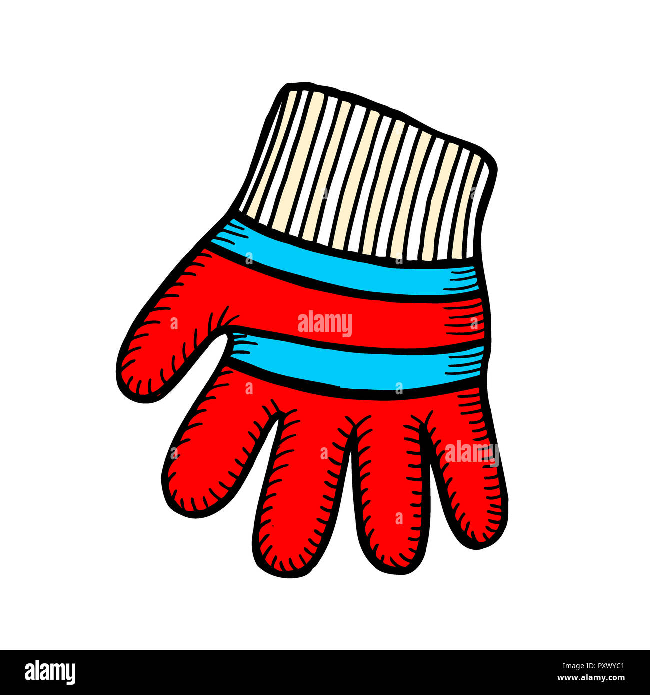 Santa mitten sketch icon isolated on background. Hand drawn icon Stock ...