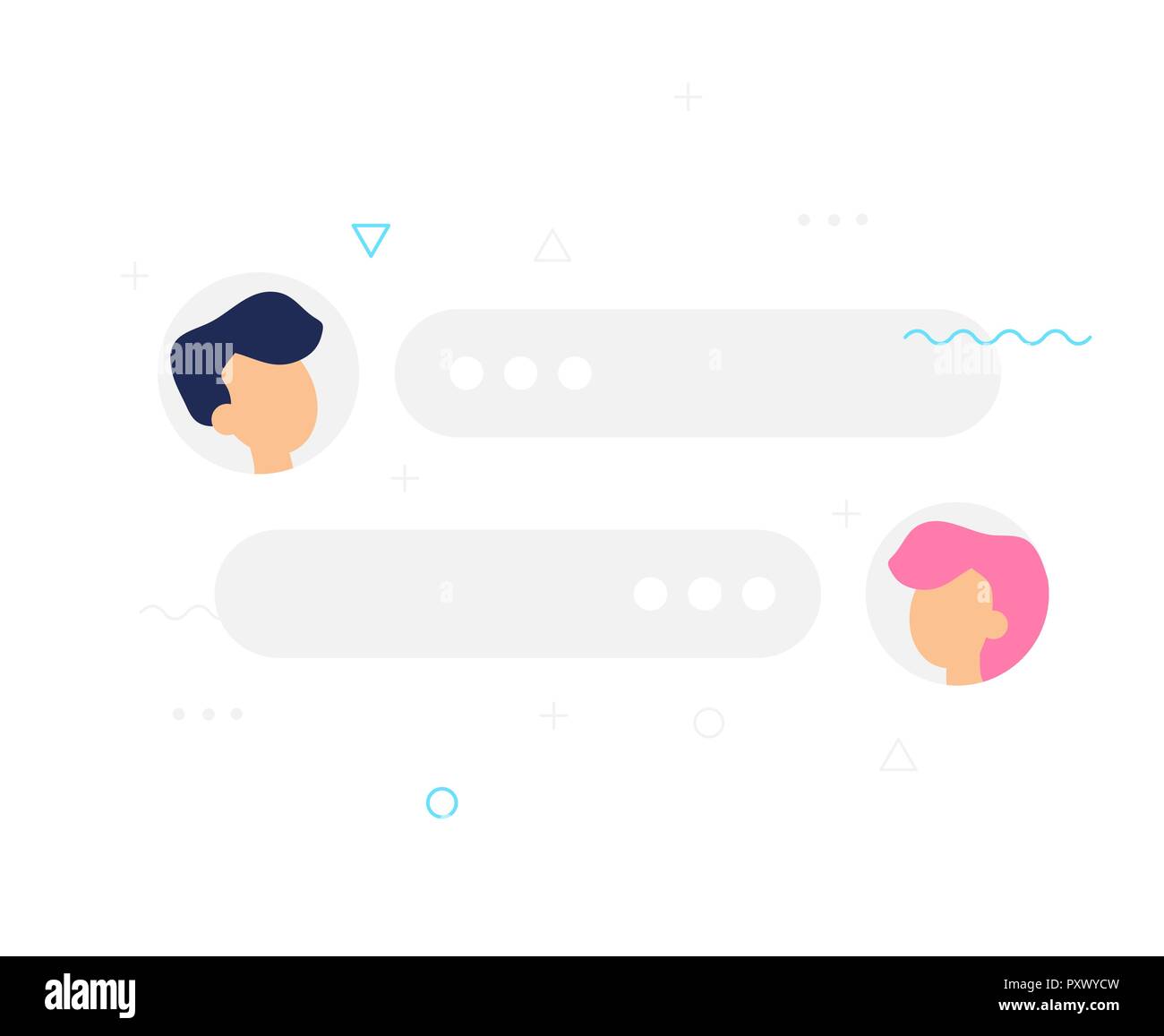 New Chat messages Flat design Stock Vector Image & Art - Alamy