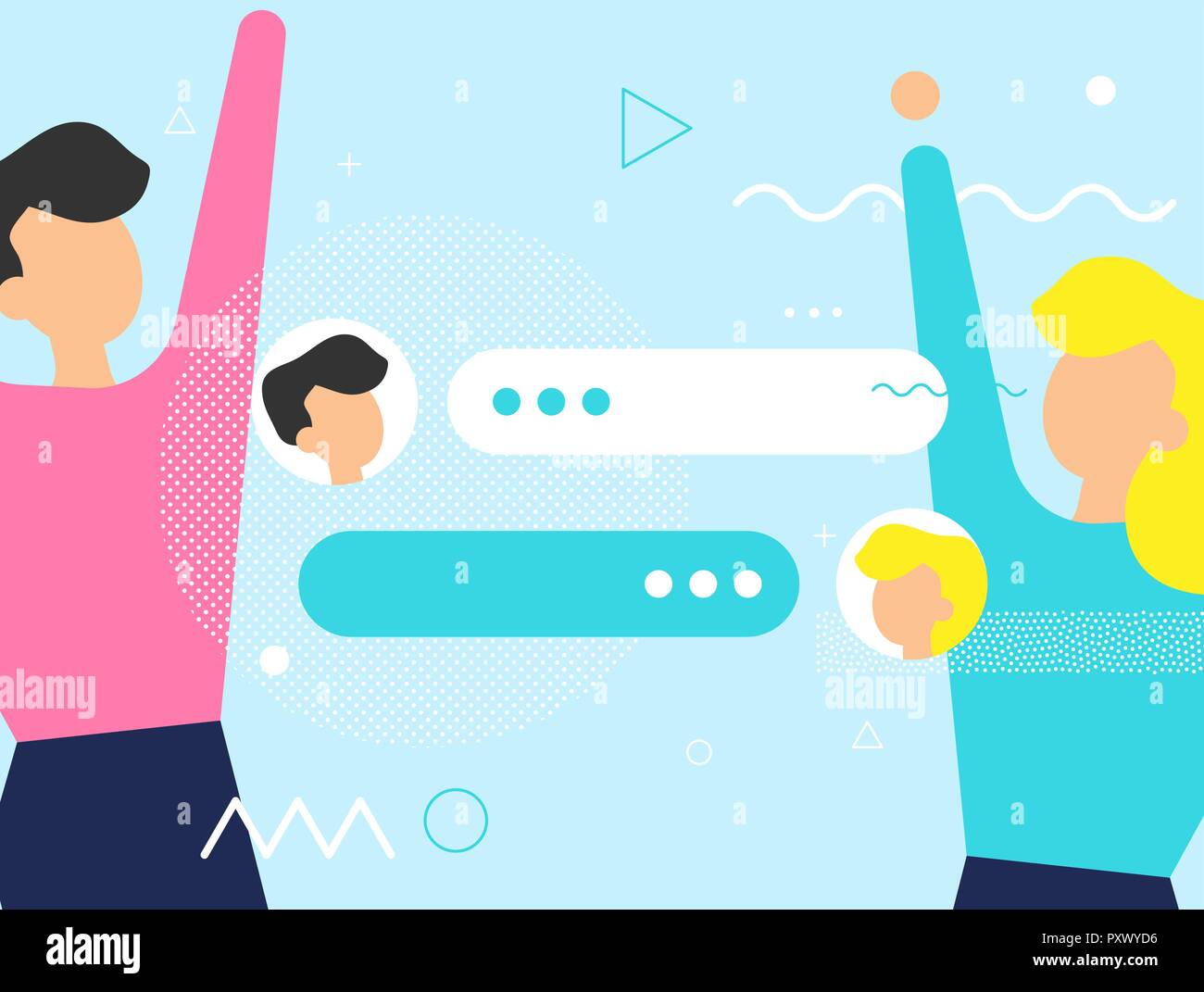 New Chat messages Flat design Stock Vector Image & Art - Alamy
