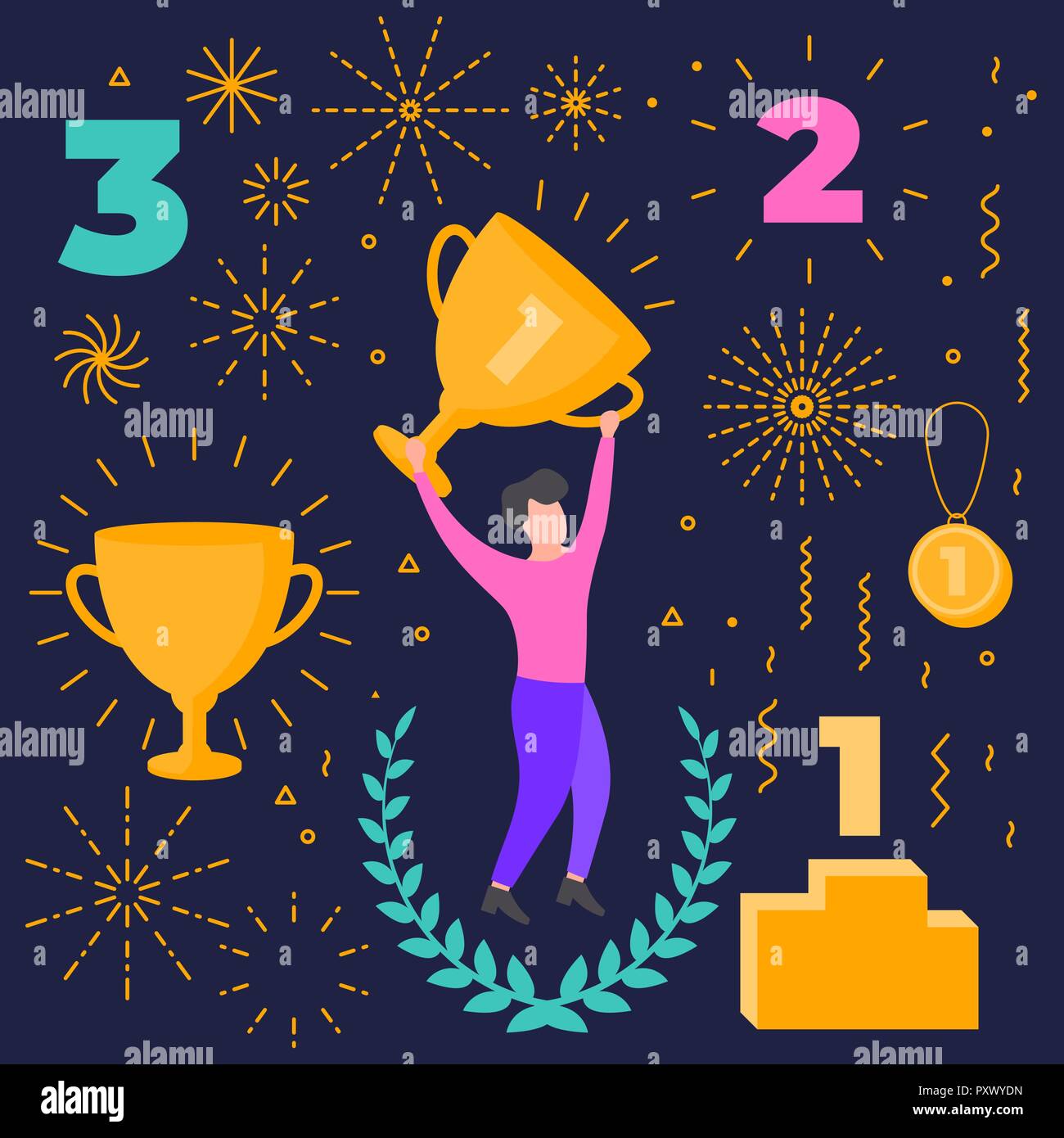 Winner objects set. Vector elements shapes Stock Vector Image & Art - Alamy